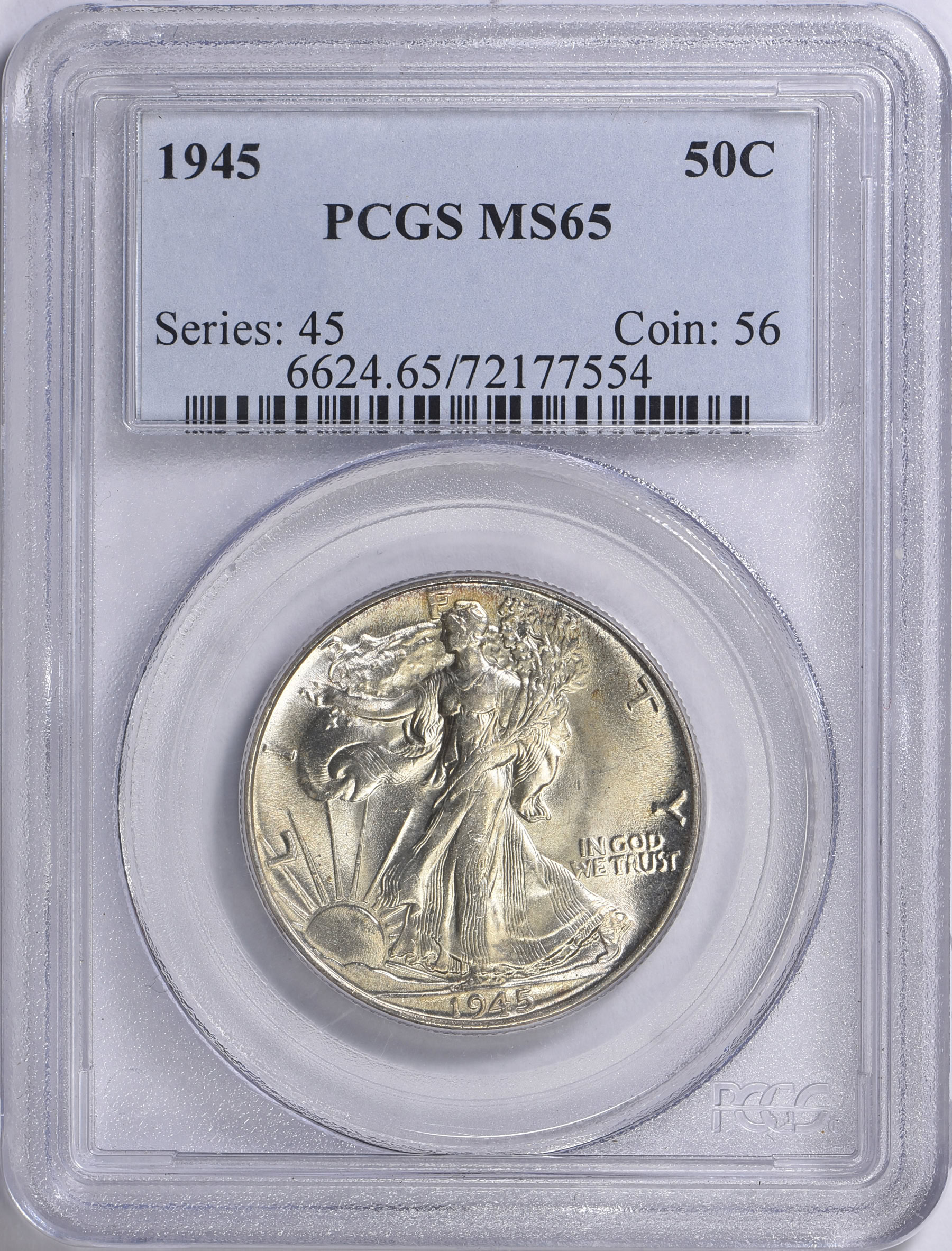 1945 Walking Liberty Half Dollar PCGS MS-65 (Item 1725230) | GreatCollections Coin Auctions