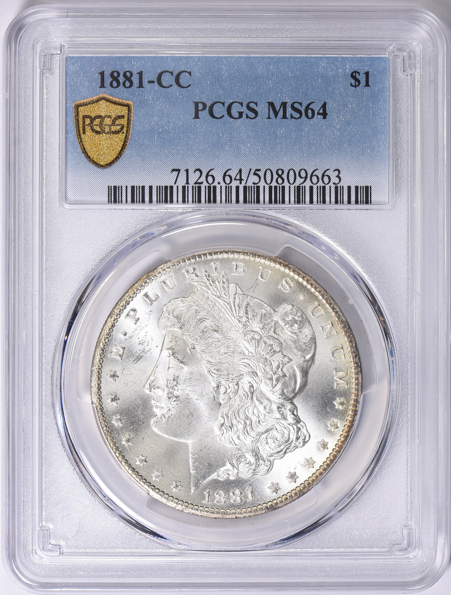 1881-CC Morgan Silver Dollar PCGS MS-64 (Item 1725262) | GreatCollections Coin Auctions