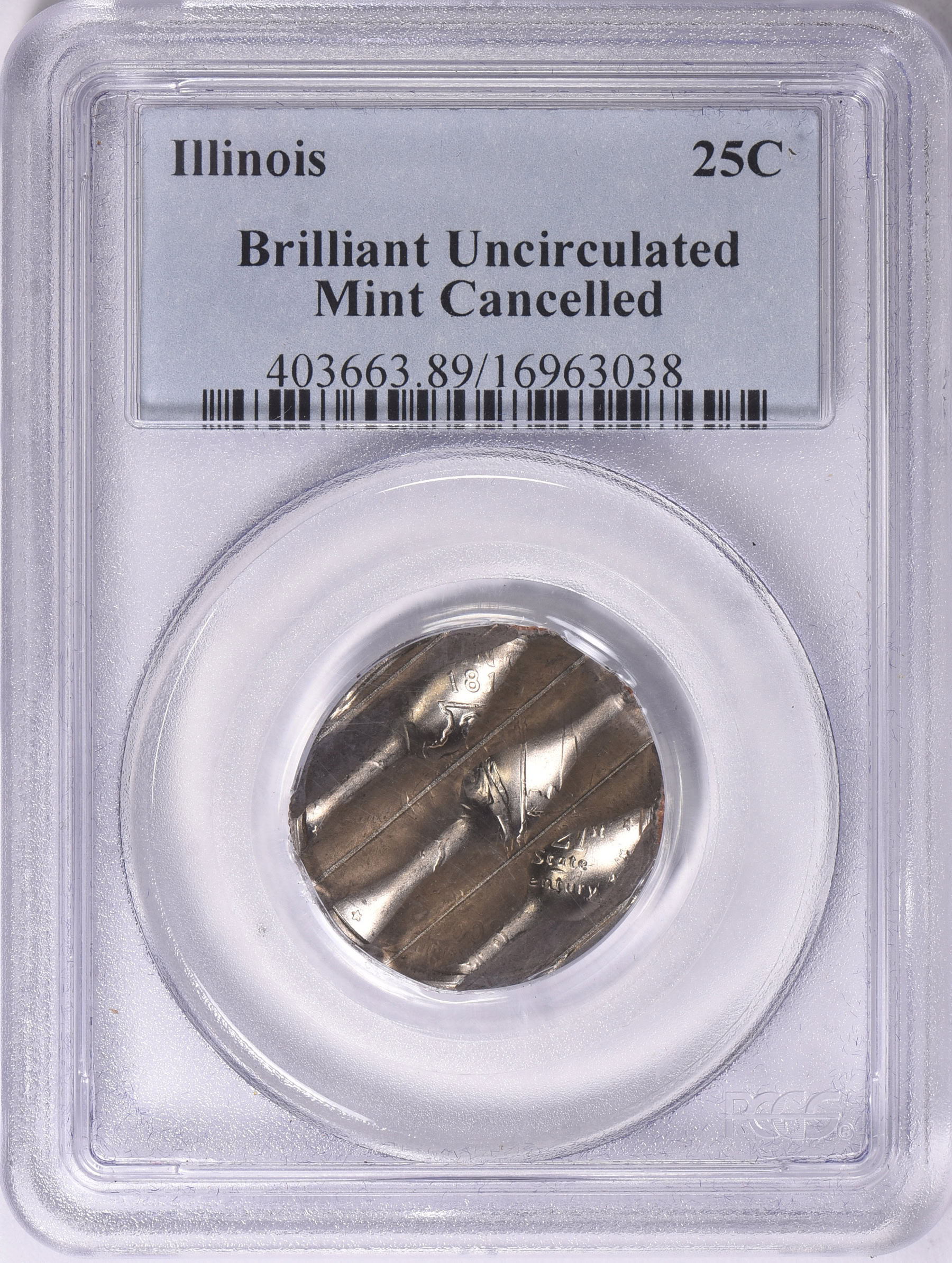 Mint Error 2003 Illinois State Quarter Mint Waffle Cancelled PCGS ...