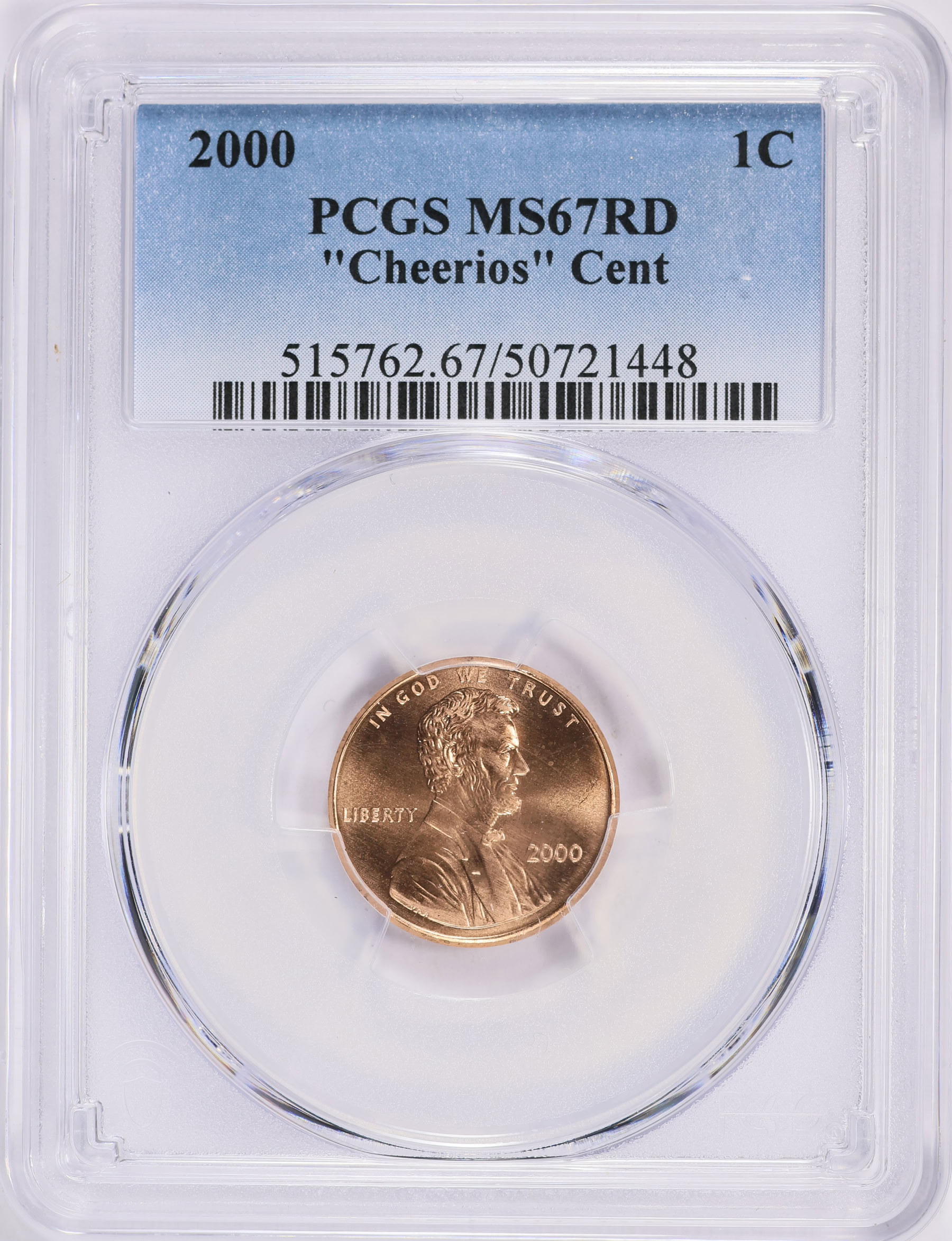 2000 Lincoln Cent "Cheerios" Cent PCGS MS-67 RD (Item 1725392 ...