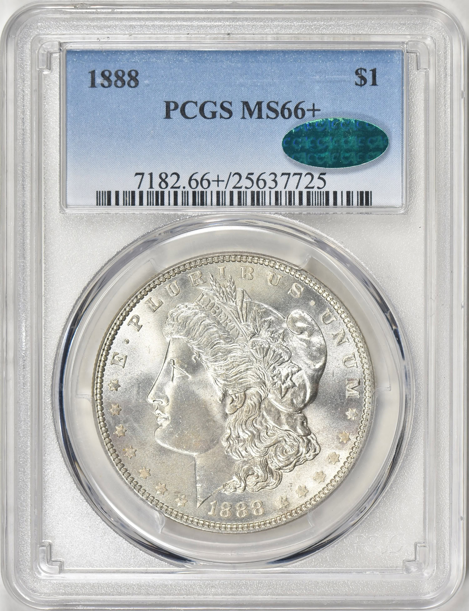 1888 Morgan Silver Dollar PCGS MS-66+ (CAC Green) (Item 1725425) | GreatCollections Coin Auctions