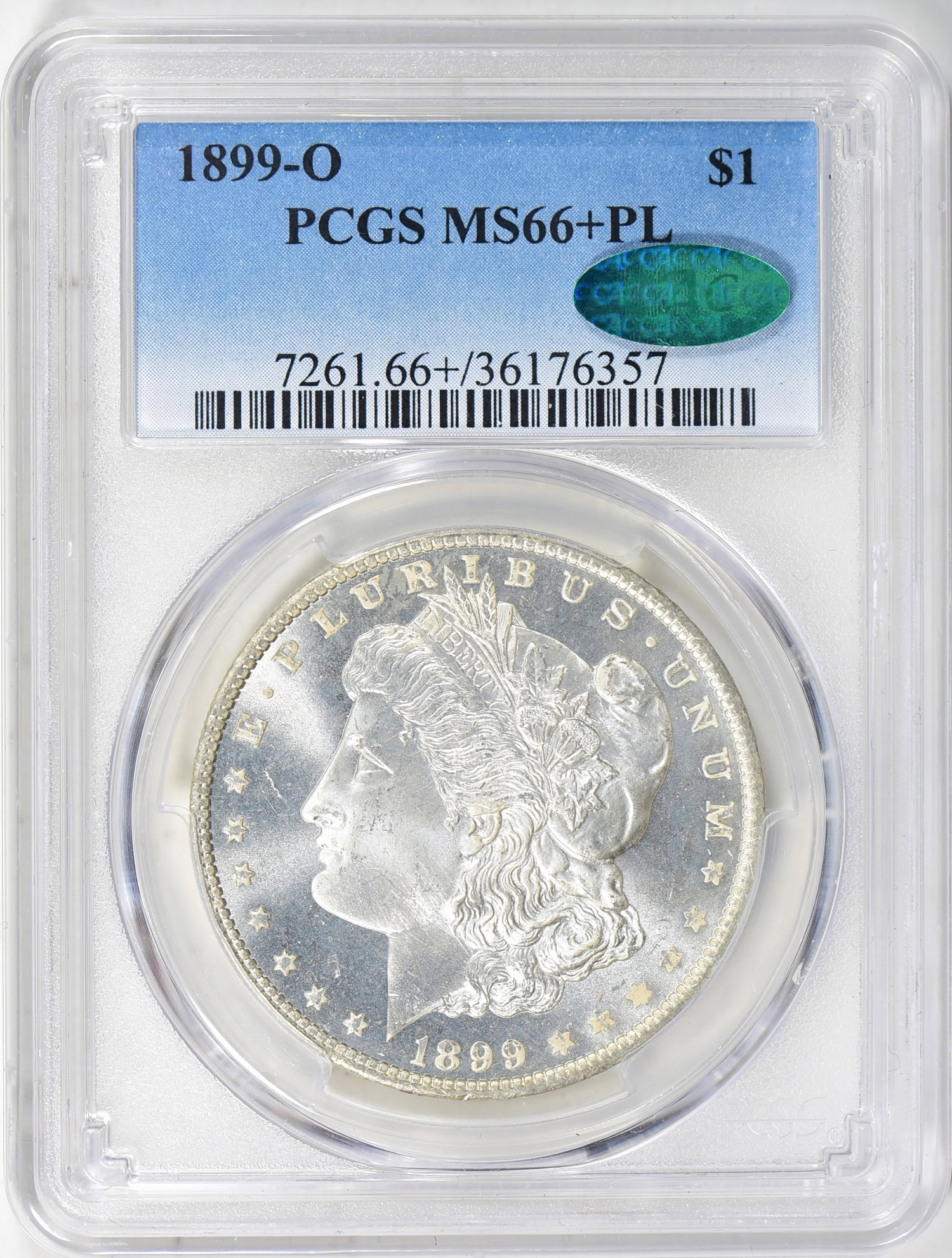1899-O Morgan Silver Dollar PCGS MS-66+ PL (CAC Green) (Item 1725429) | GreatCollections Coin ...