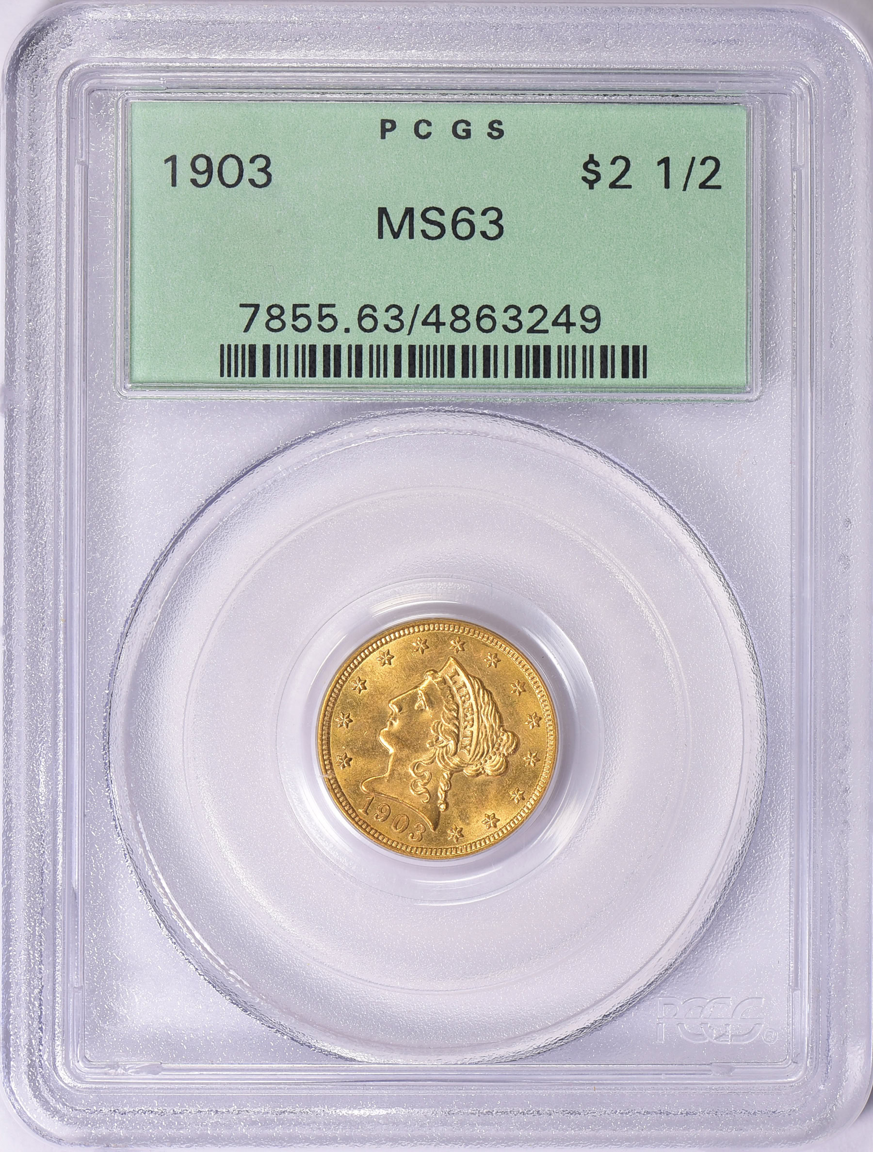 1903 Liberty Gold Quarter Eagle PCGS MS-63 OGH (Item 1725448) | GreatCollections Coin Auctions