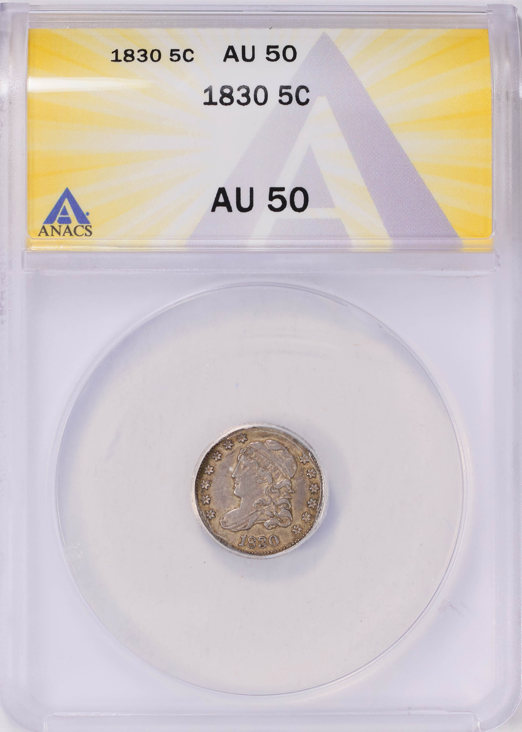 1830 Capped Bust Half Dime ANACS AU-50 (Item 1725486) | GreatCollections Coin Auctions
