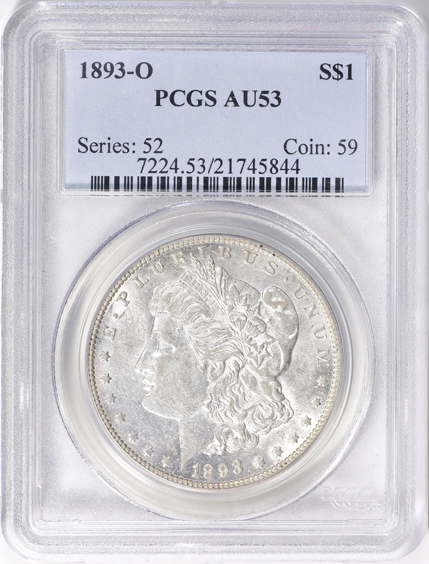 1893-O Morgan Silver Dollar PCGS AU-53 (Item 1725545) | GreatCollections Coin Auctions