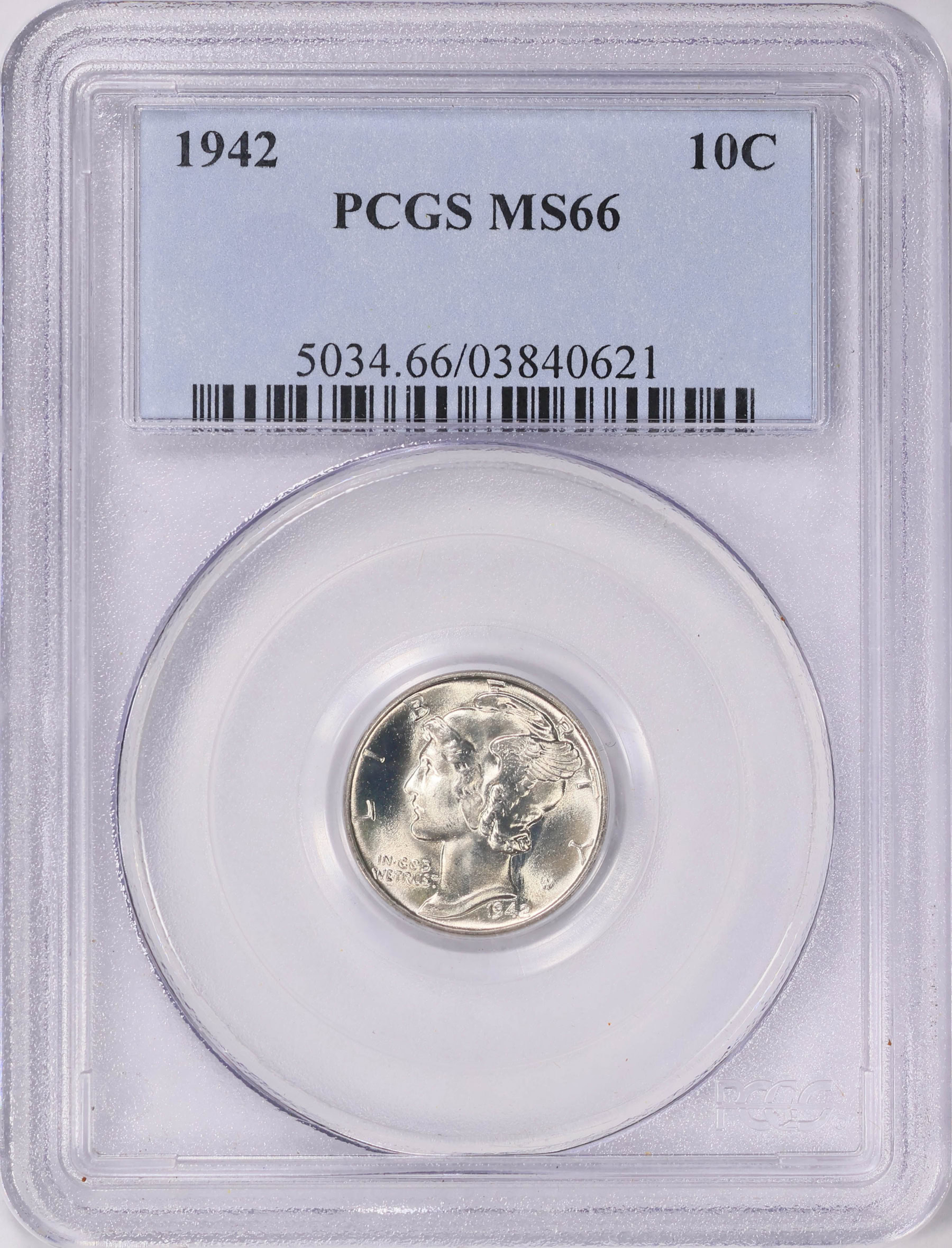 1942 Mercury Dime PCGS MS-66 (Item 1725633) | GreatCollections Coin Auctions