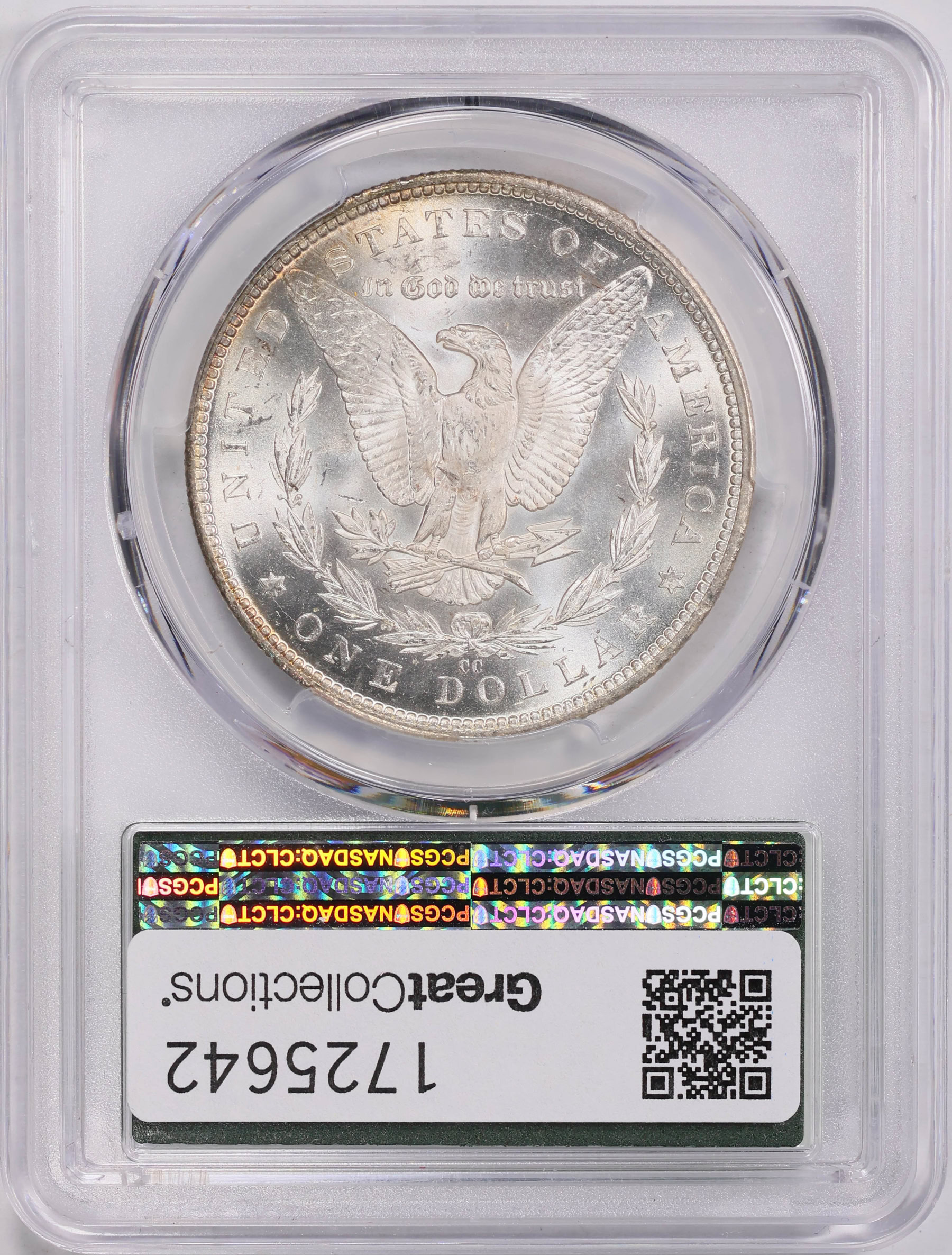 1884-CC Morgan Silver Dollar PCGS MS-66 (OGH 30th Anniversary Label) (Toned) (Item 1725642 ...