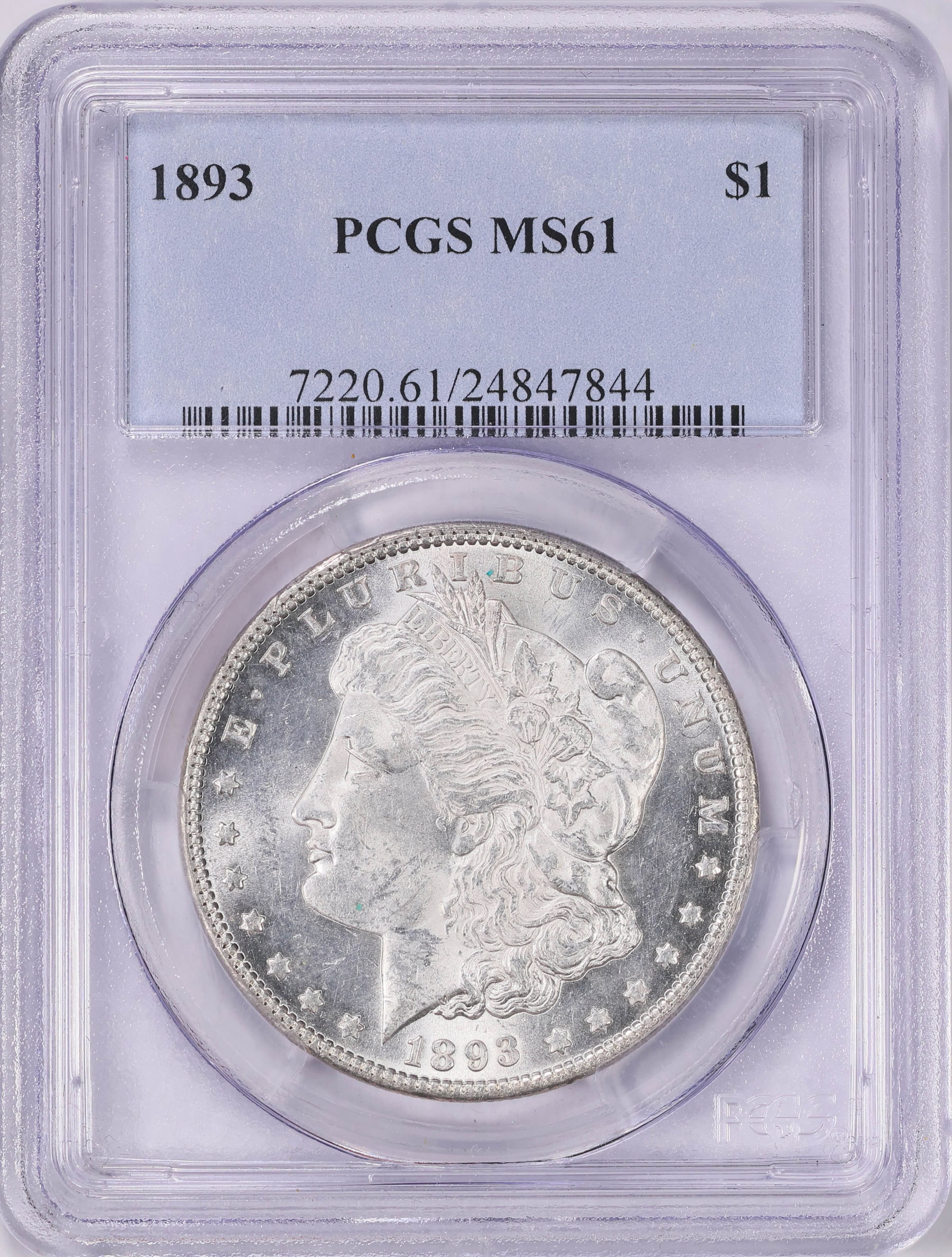 1893 Morgan Silver Dollar PCGS MS-61 (Item 1725656) | GreatCollections ...