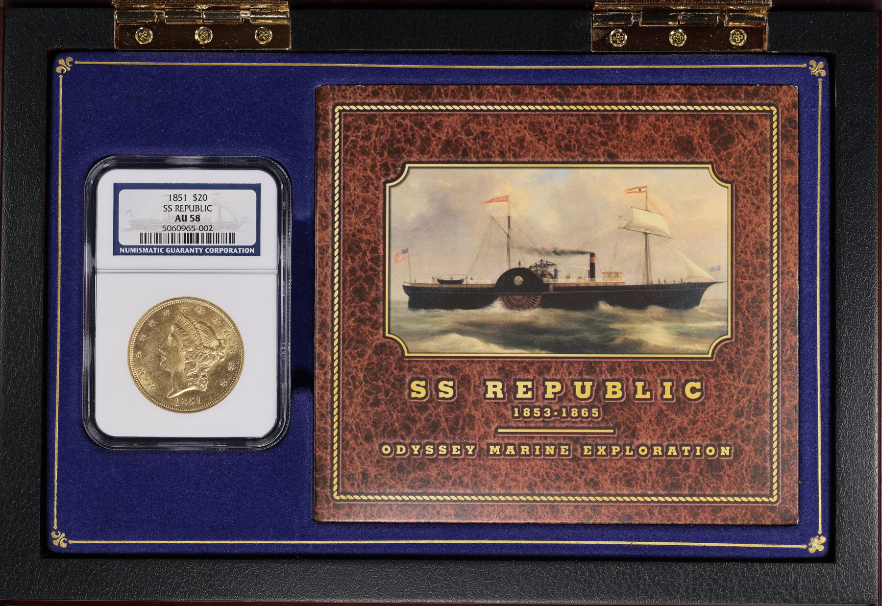 1851 Liberty Gold Double Eagle Shipwreck SS Republic NGC AU-58 (With ...