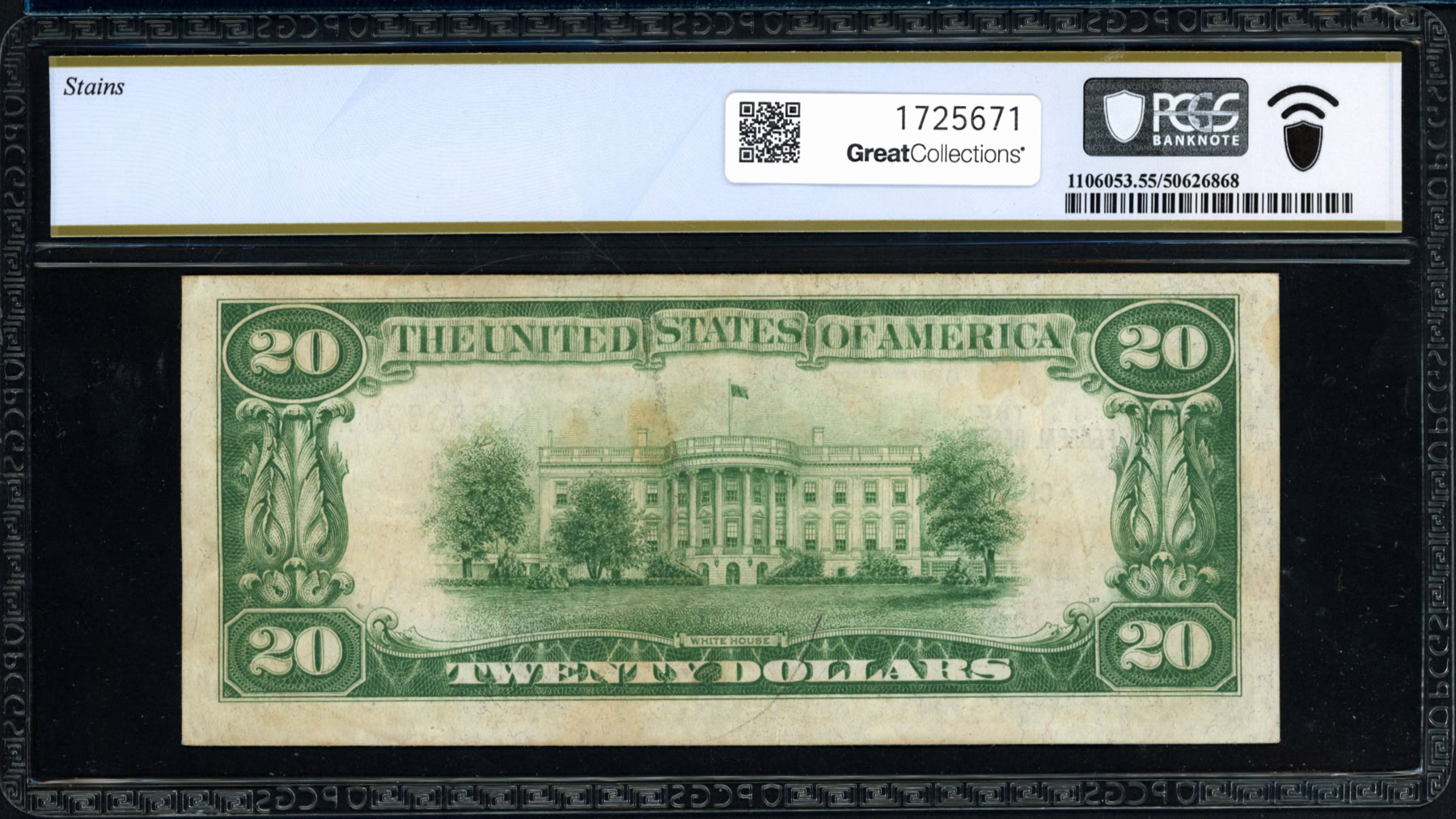 Fr. 1870-G (GA Block) 1929 $20 Chicago Federal Reserve Bank Note Jones ...