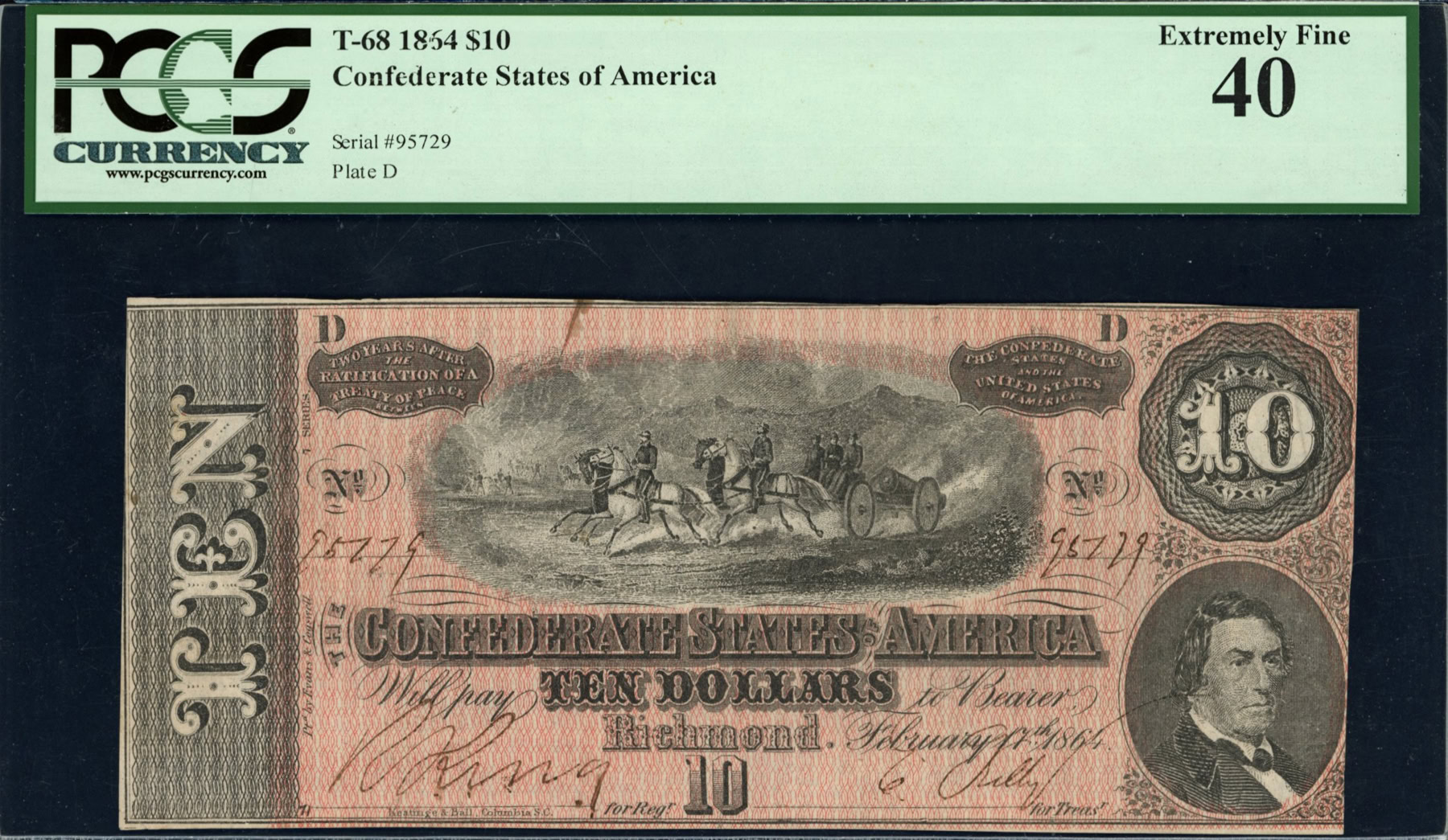 T-68 Confederate States of America 1864 $10 Note PCGS Currency ...