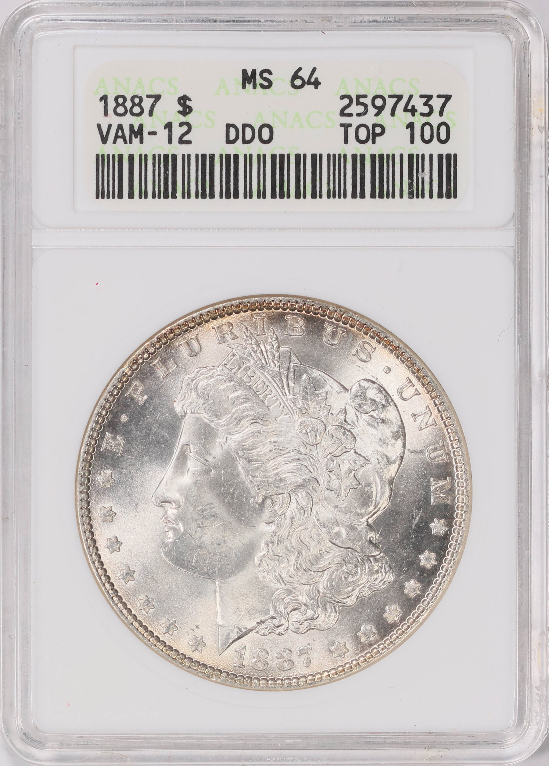 1887 Morgan Silver Dollar DDO VAM-12 Top 100 ANACS MS-64 OH (Item 1725762) | GreatCollections ...