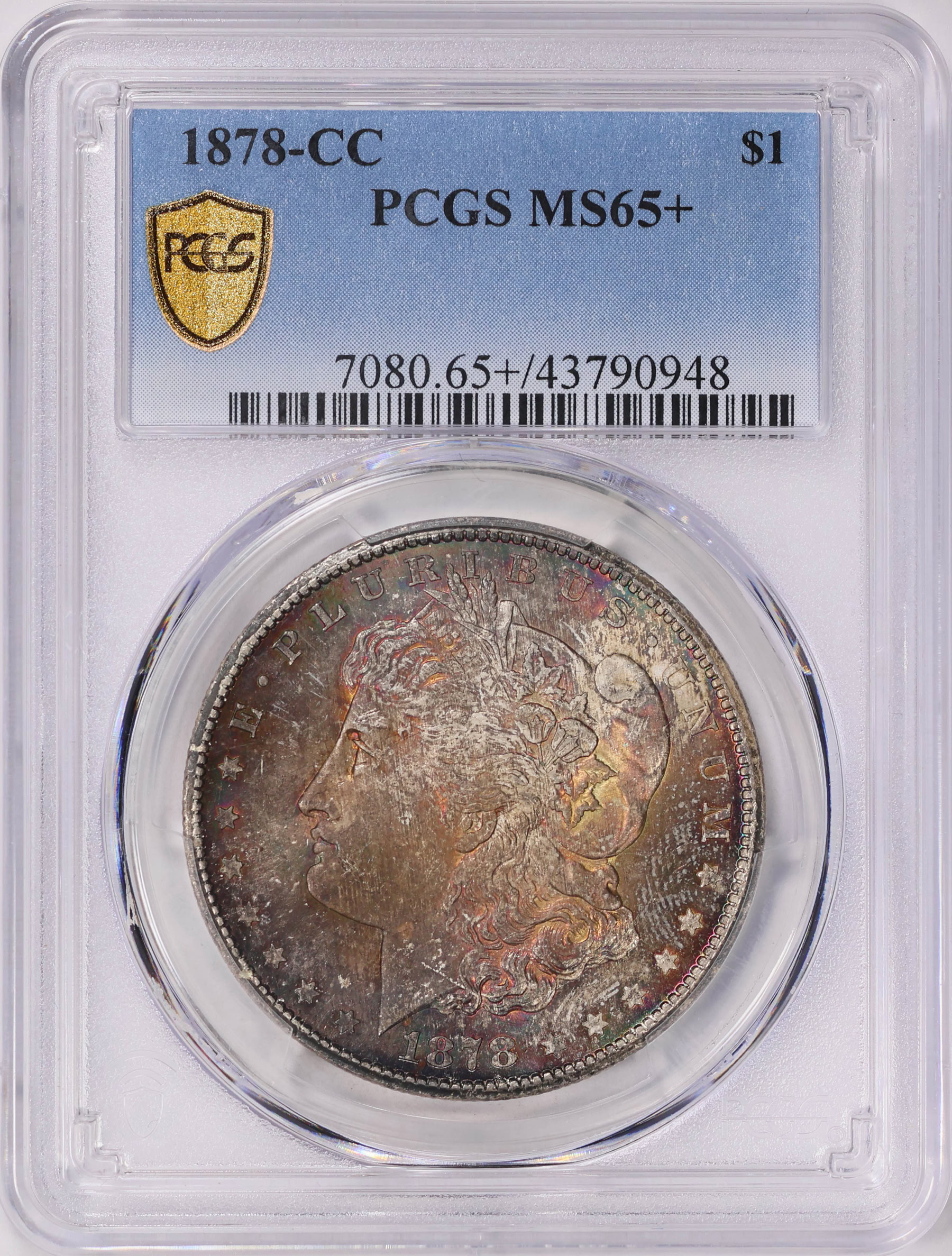 1878-CC Morgan Silver Dollar PCGS MS-65+ (Toned) (Item 1725788) | GreatCollections Coin Auctions