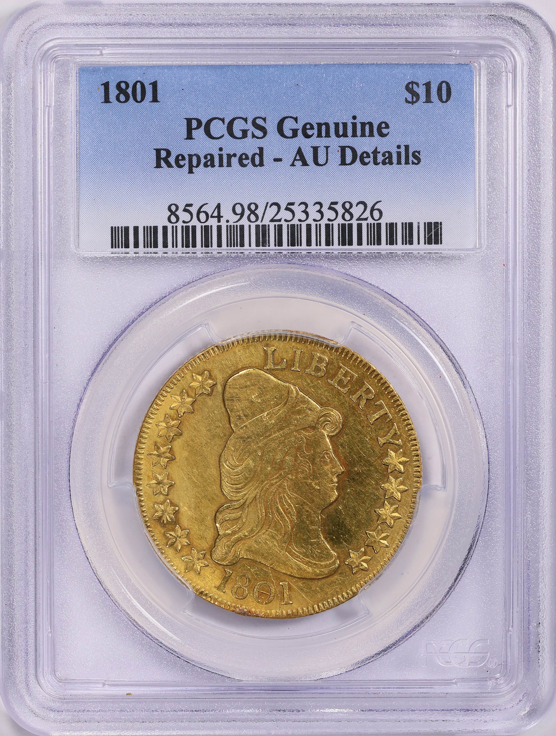 1801 Capped Bust Gold Eagle PCGS Genuine AU Details (Item 1725807 ...