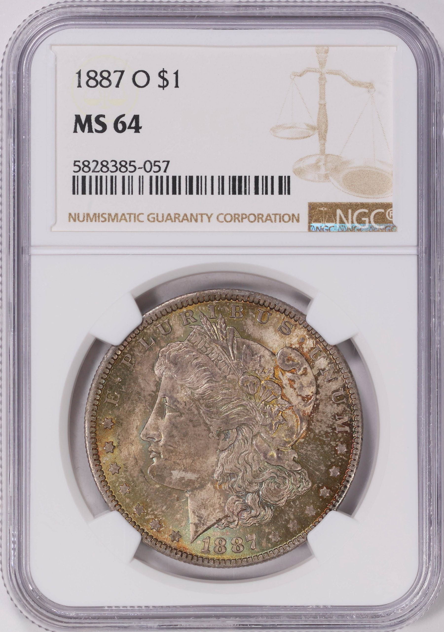 1887-O Morgan Silver Dollar NGC MS-64 (Toned) (Item 1725817) | GreatCollections Coin Auctions