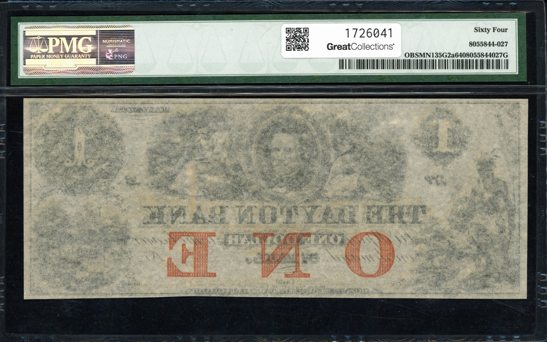 1850s St. Paul, Minnesota Dayton Bank $1 Remainder Note PMG Choice ...