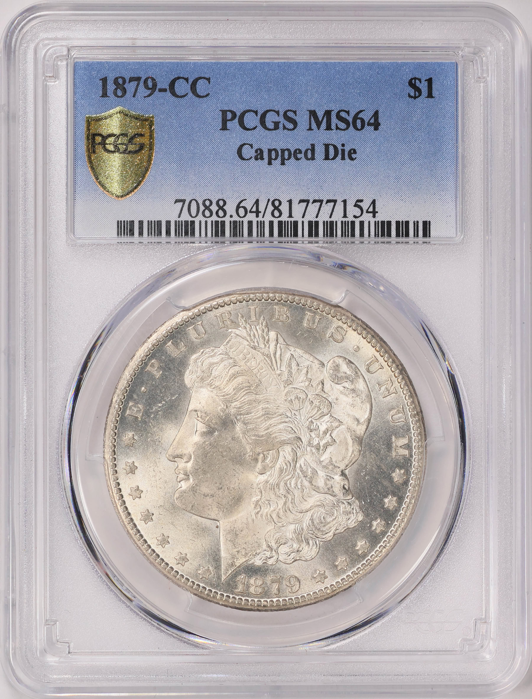 1879-CC Morgan Silver Dollar Capped Die PCGS MS-64 (Item 1726050) | GreatCollections Coin Auctions