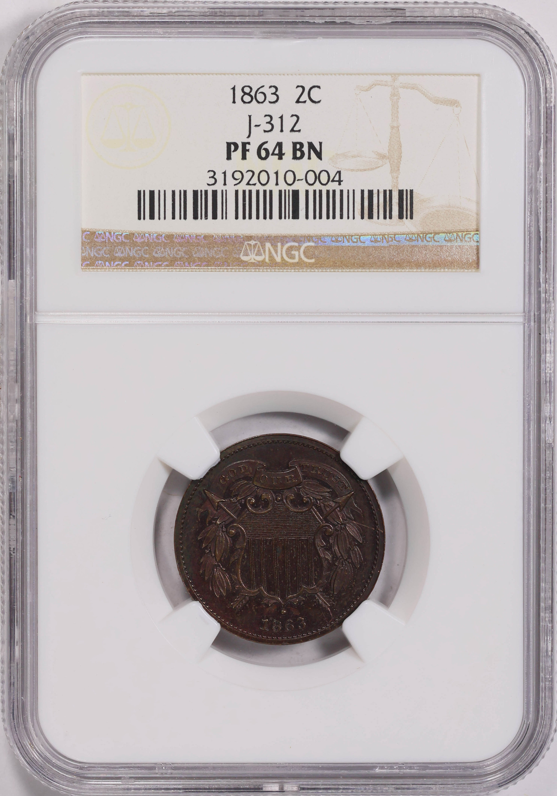 Pattern 1863 2c J-312 NGC Proof-64 BN (Item 1726057) | GreatCollections ...