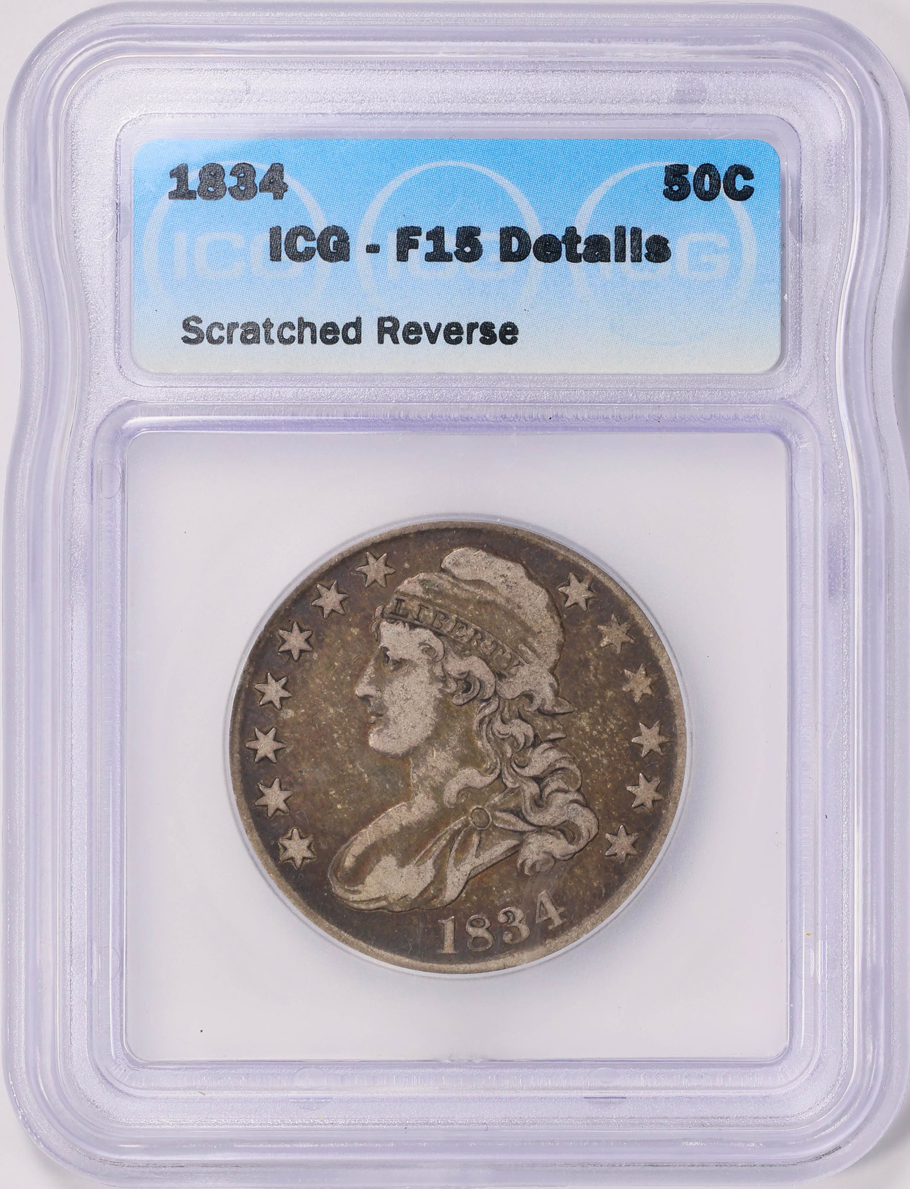 1834 Capped Bust Half Dollar ICG F-15 Details (Item 1726133) | GreatCollections Coin Auctions