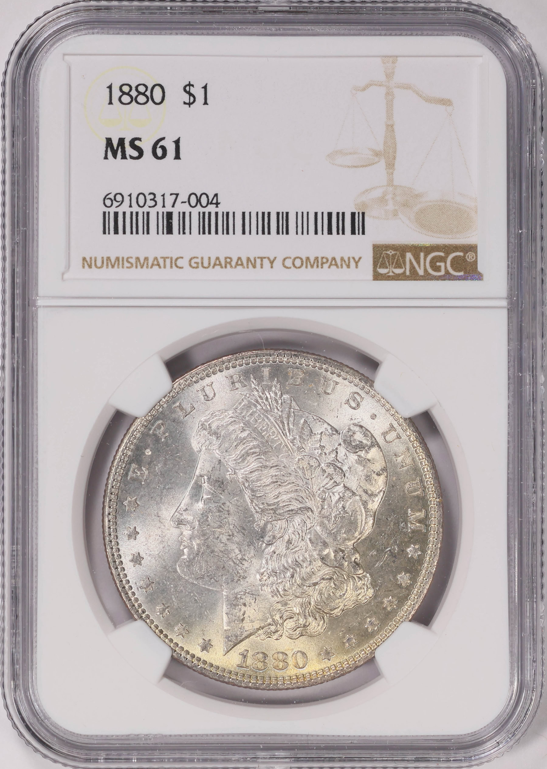 1880 Morgan Silver Dollar NGC MS-61 (Item 1726178) | GreatCollections Coin Auctions