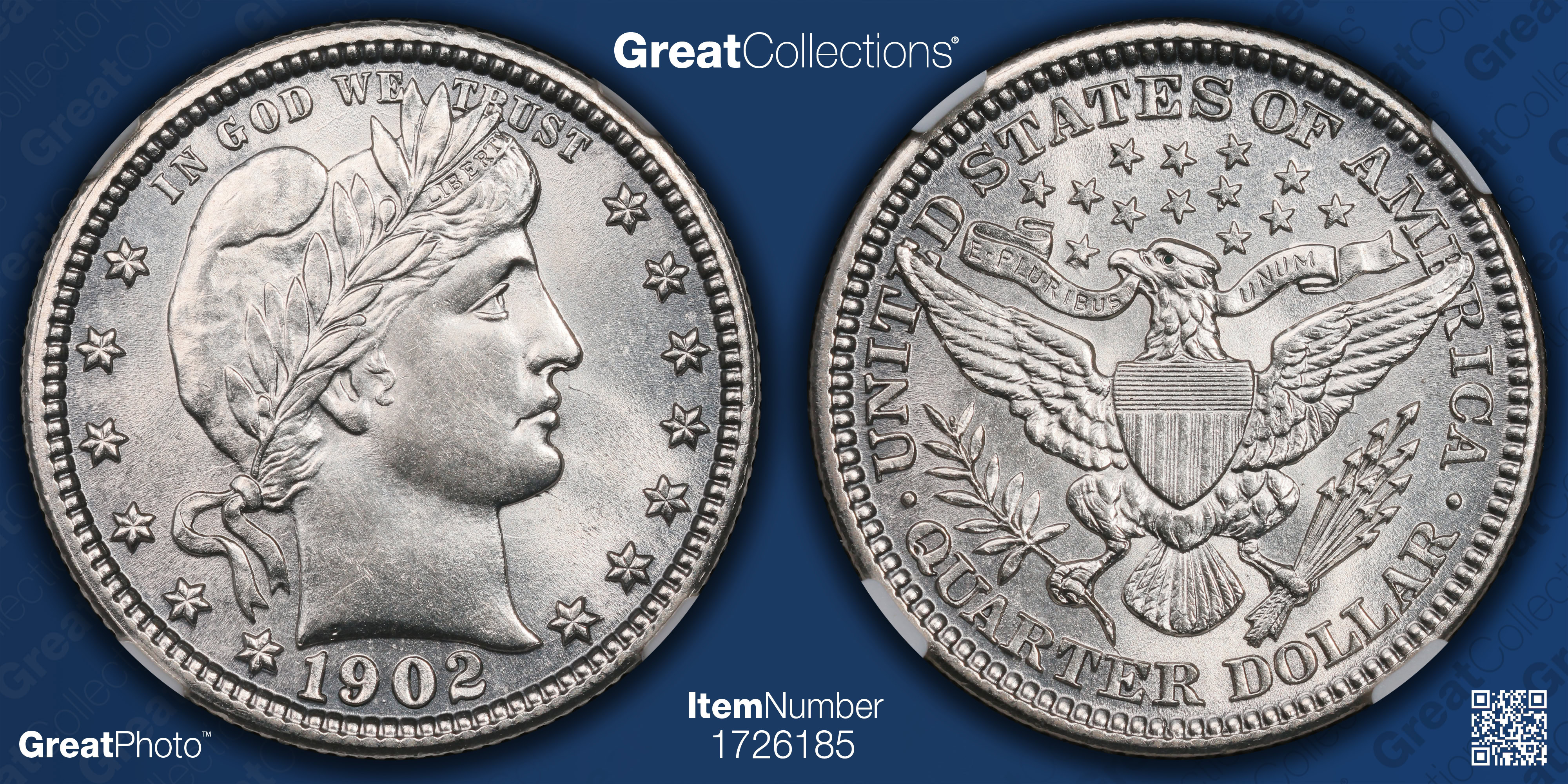 1902 Barber Quarter NGC Unc Details (Item 1726185) | GreatCollections ...