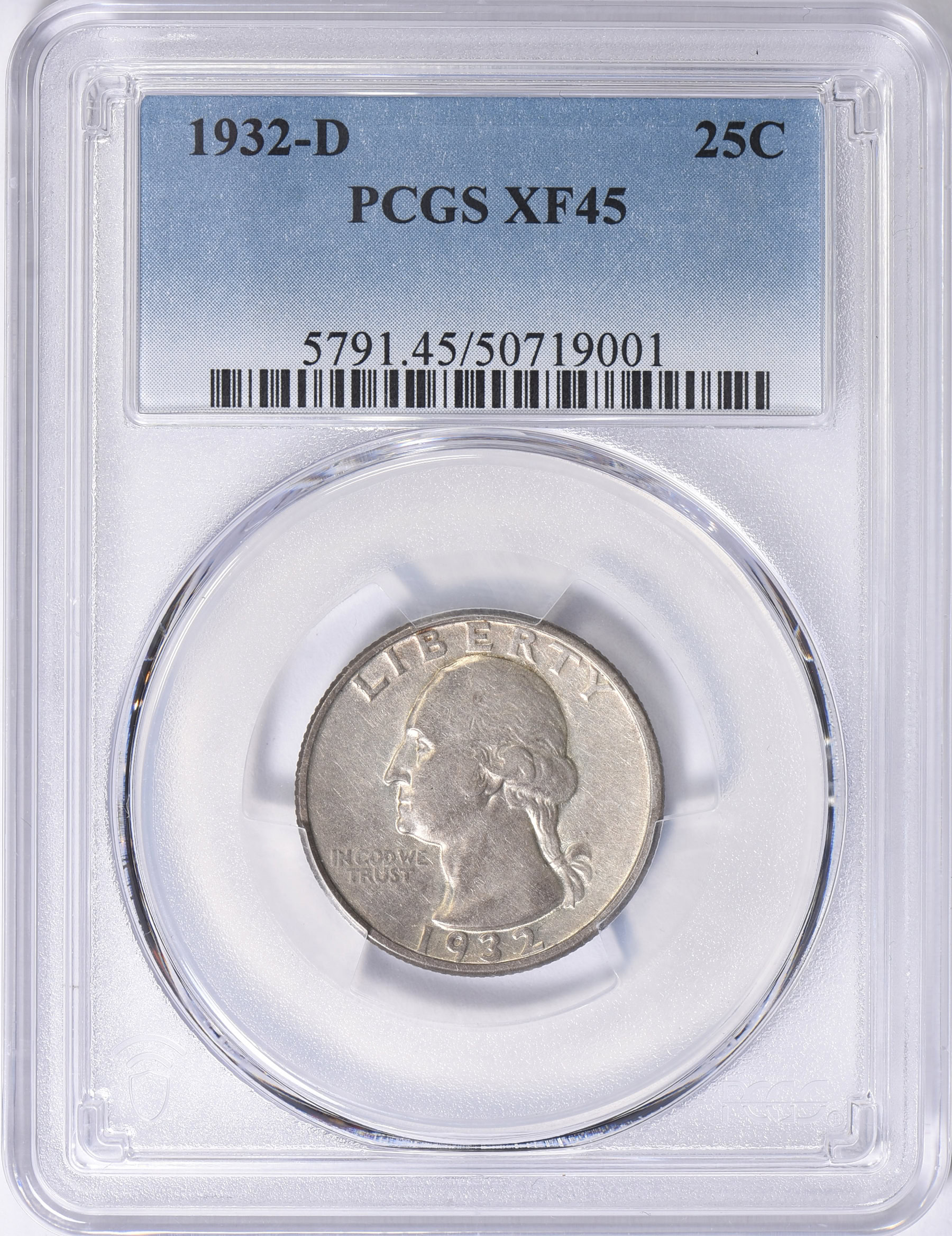 1932-D Washington Quarter PCGS XF-45 (Item 1726250) | GreatCollections Coin Auctions