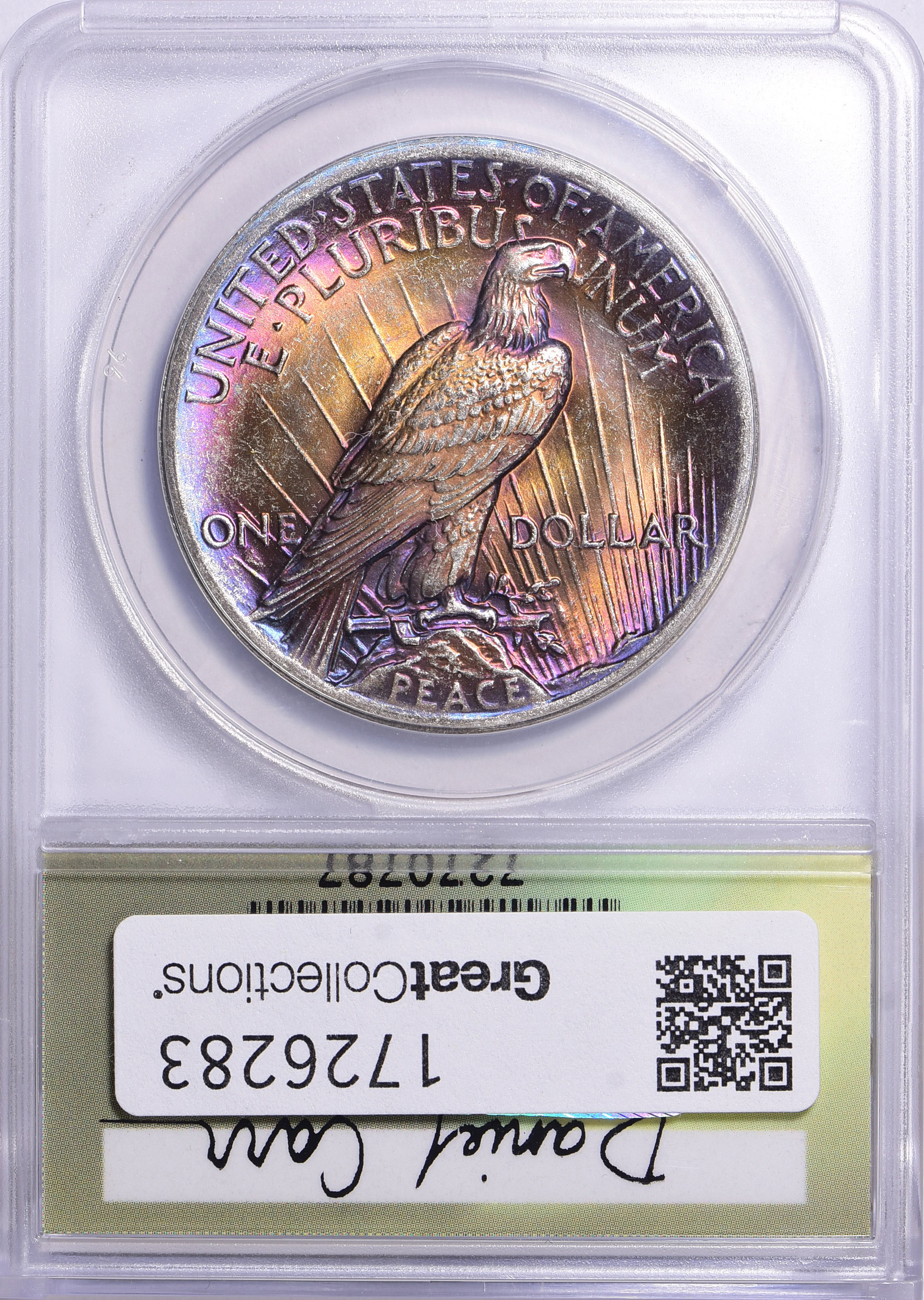 1921 Broken Sword Peace Dollar Daniel Carr Token 2021 Countermark ...