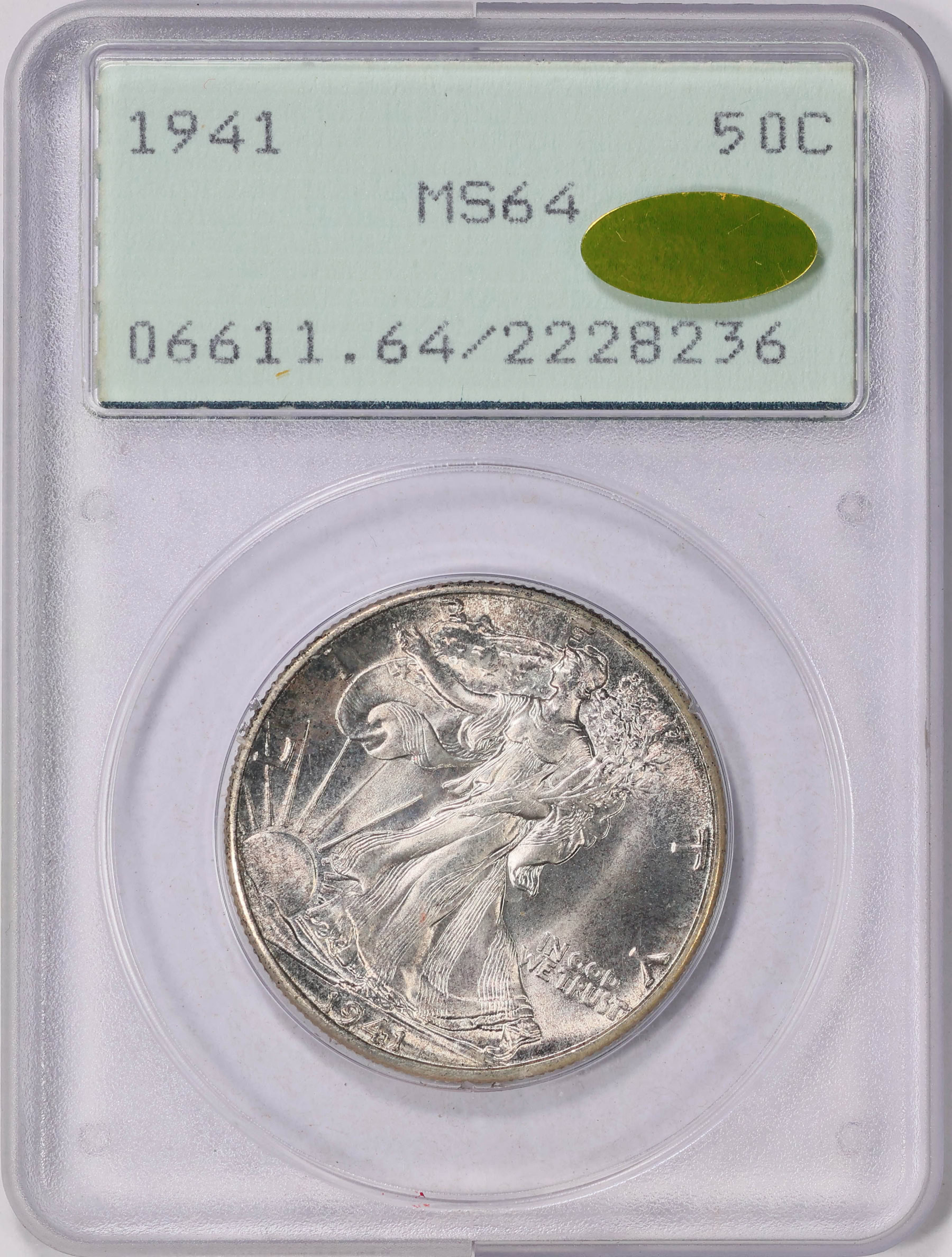 1941 Walking Liberty Half Dollar PCGS MS-64 (CAC Gold) OGH (1st Gen) (Item 1726312 ...