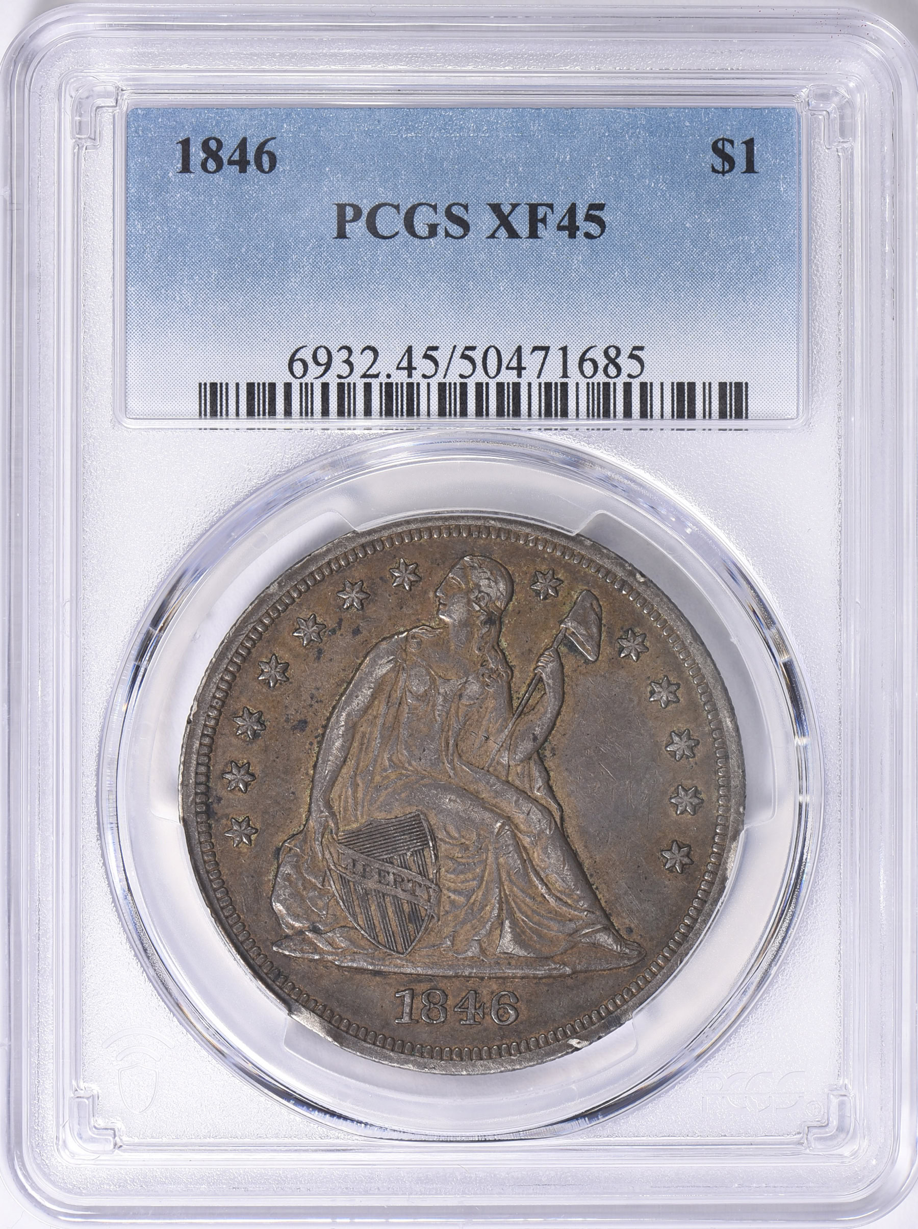 1846 Seated Liberty Silver Dollar PCGS XF-45 (Item 1726508) | GreatCollections Coin Auctions