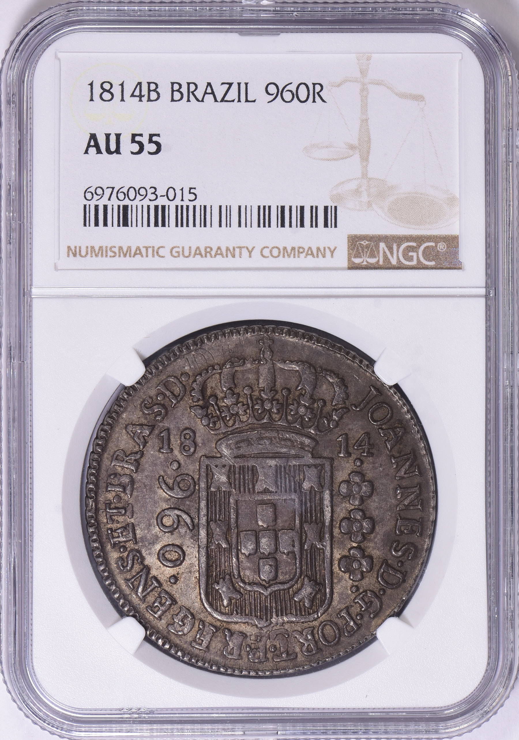 Brazil 1814-B Silver 960 Reis KM-307.1 NGC AU-55 (Item 1726573 ...