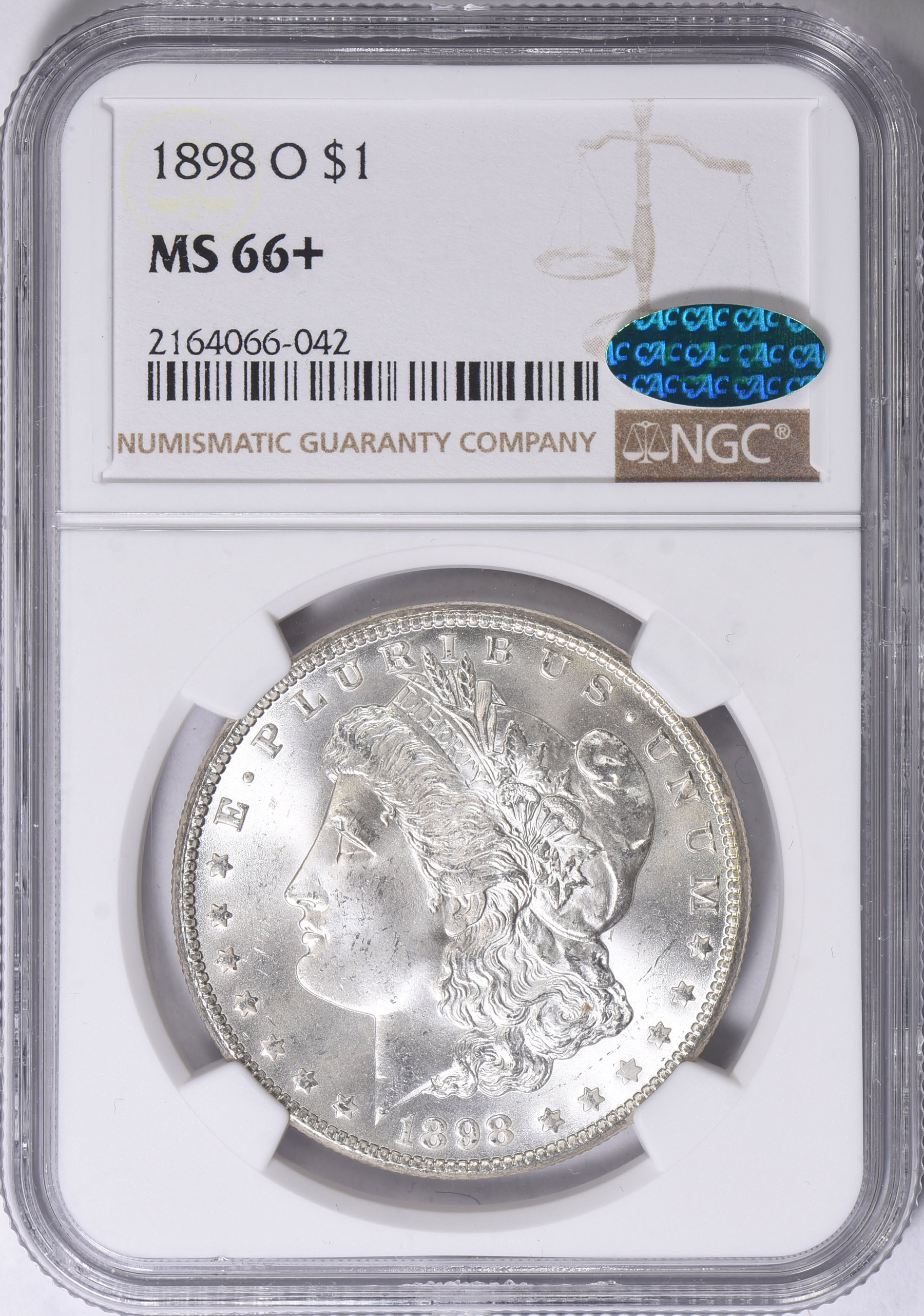 1898-O Morgan Silver Dollar NGC MS-66+ (CAC Green) (Item 1726713) | GreatCollections Coin Auctions