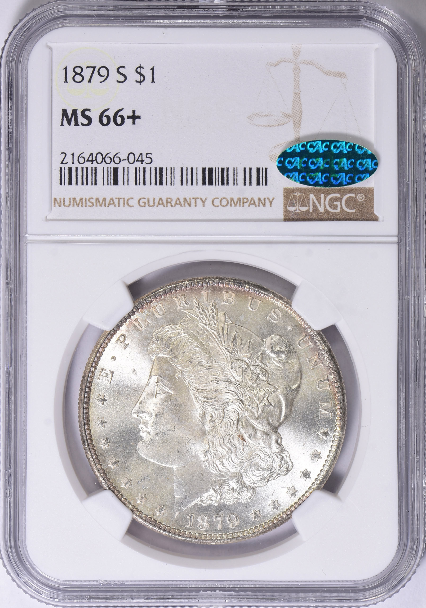1879-S Morgan Silver Dollar NGC MS-66+ (CAC Green) (Toned) (Item 1726716) | GreatCollections ...