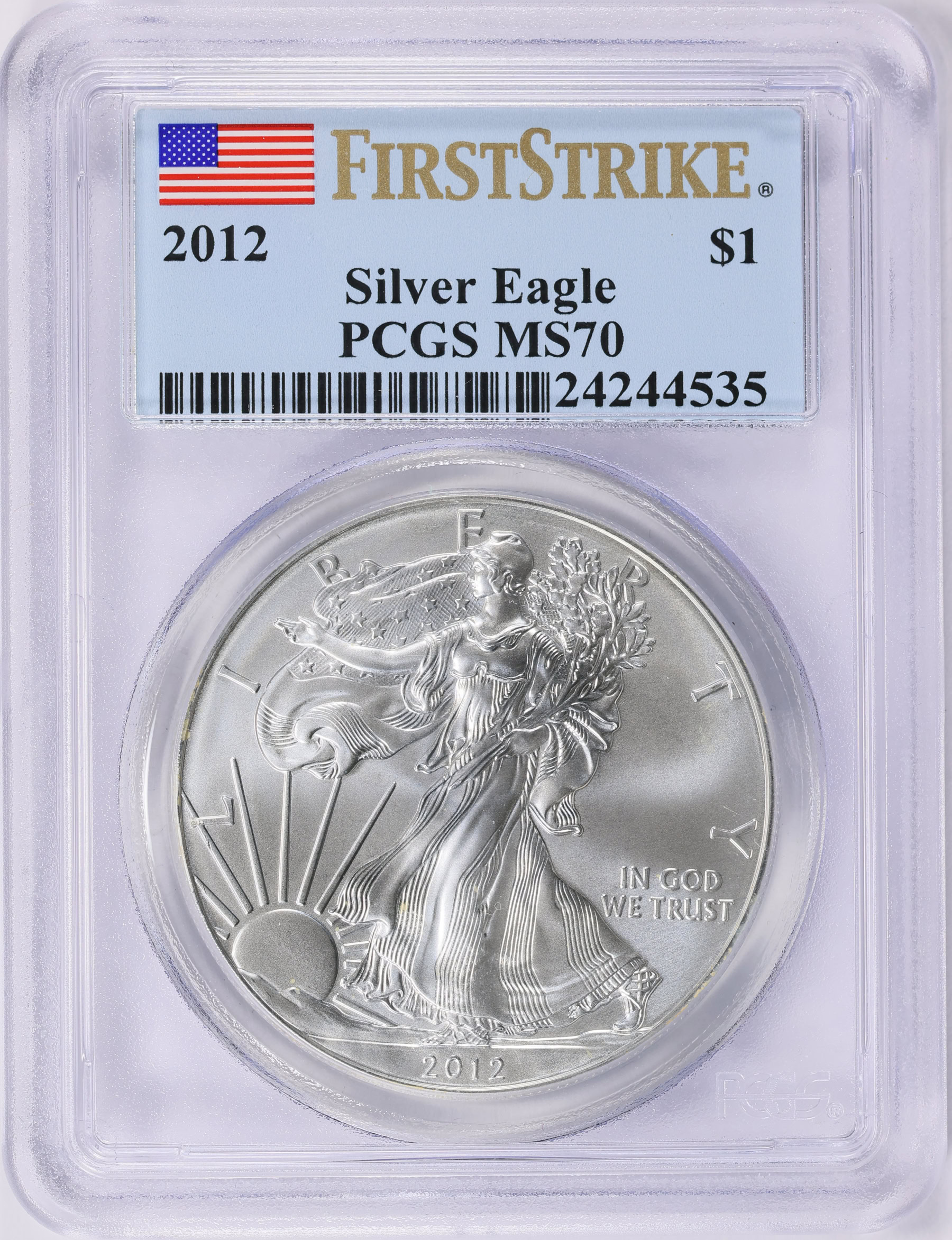 2012 $1 Silver Eagle First Strike PCGS MS-70 (Item 1726784) | GreatCollections Coin Auctions