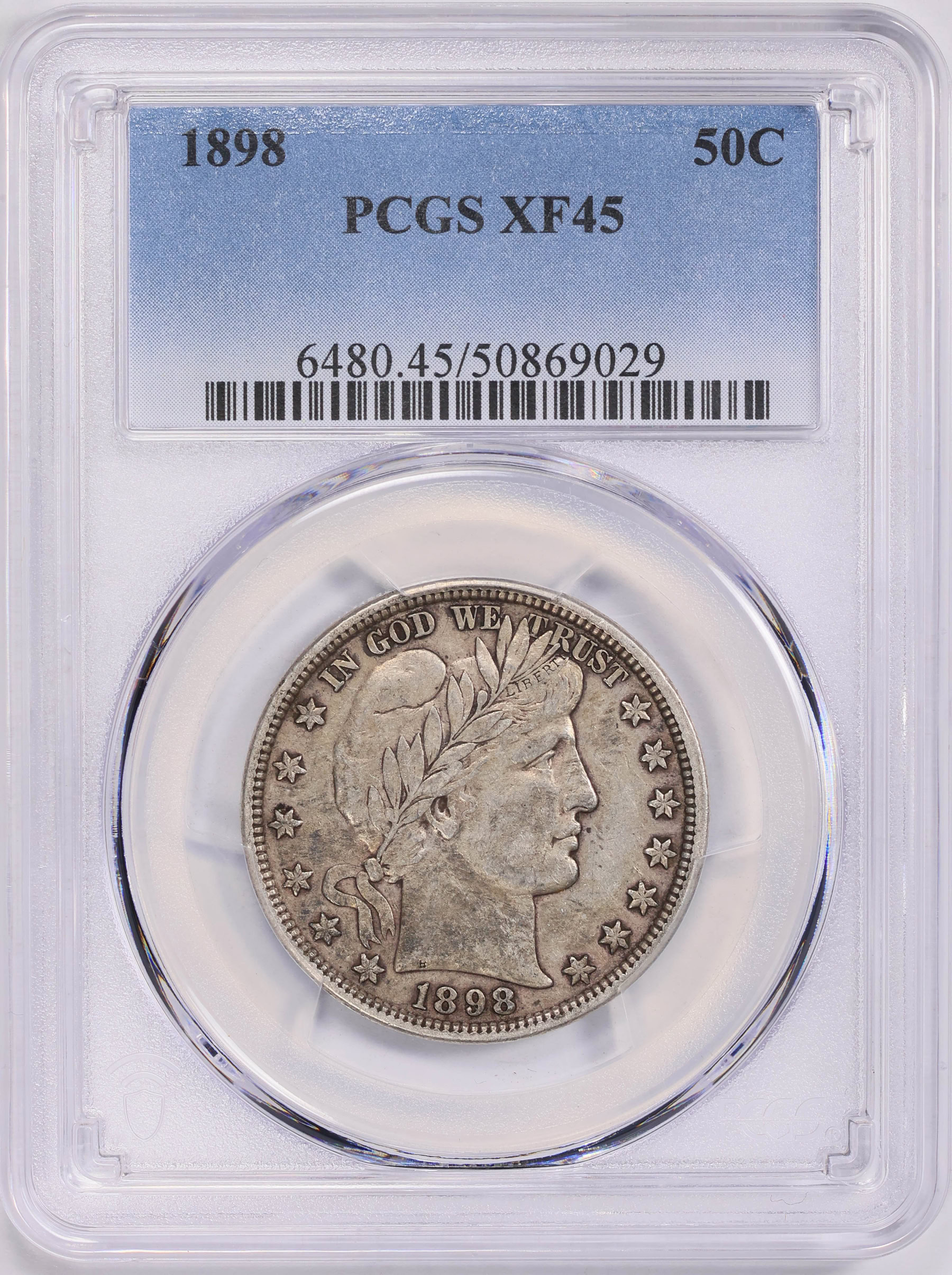 1898 Barber Half Dollar PCGS XF-45 (Item 1726861) | GreatCollections Coin Auctions