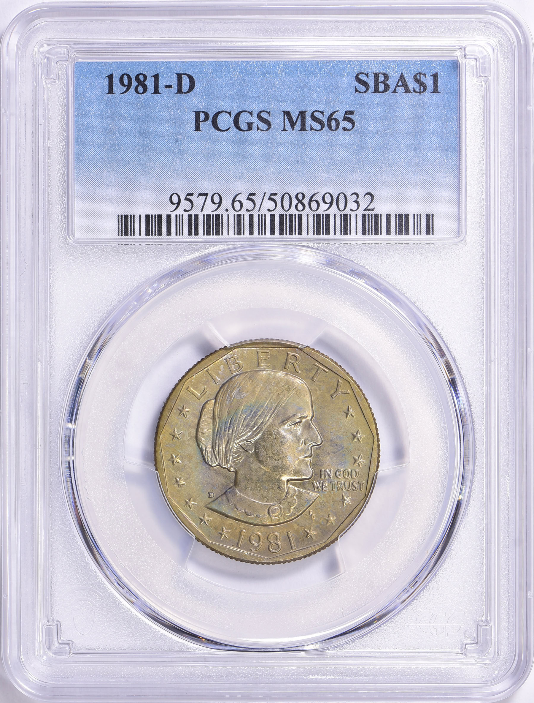 1981-D Susan B. Anthony Dollar PCGS MS-65 (Toned) (Item 1726864) | GreatCollections Coin Auctions
