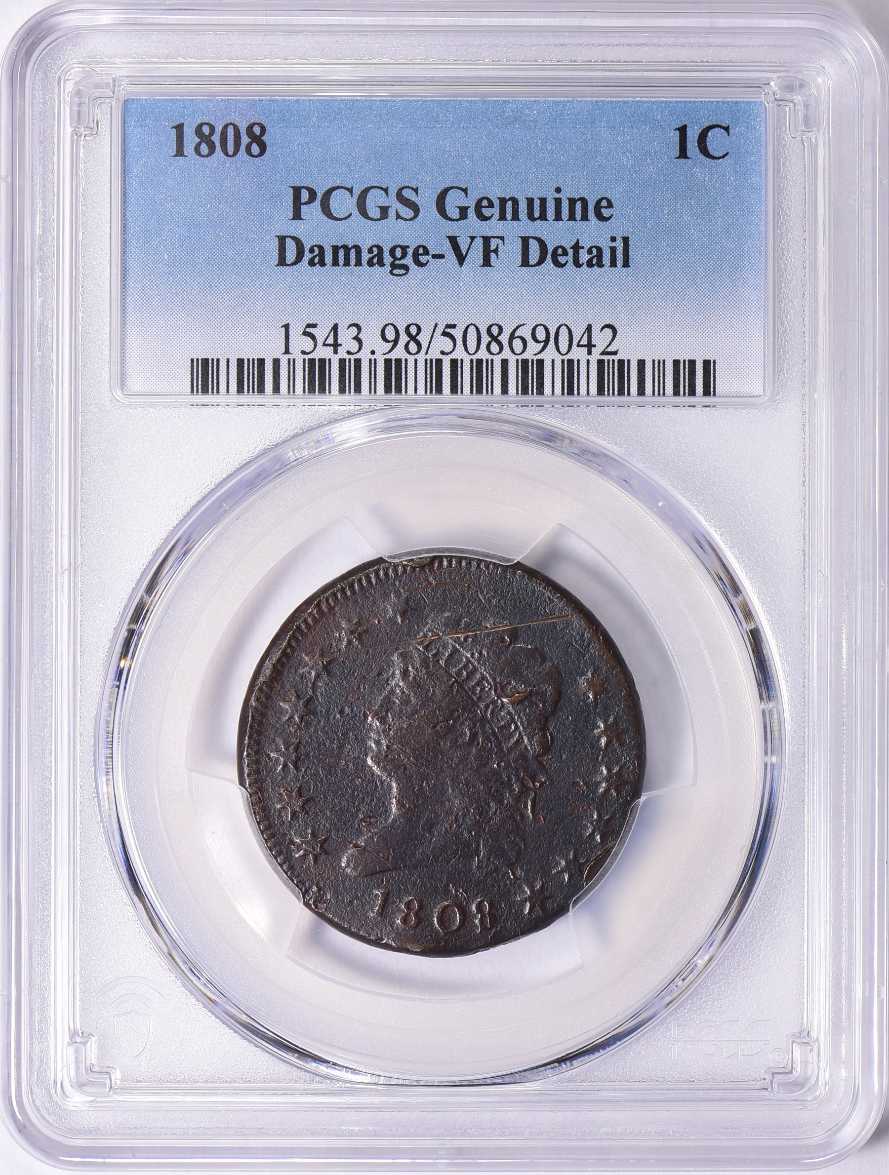 1808 Classic Cent PCGS Genuine VF Details (Item 1726874 ...