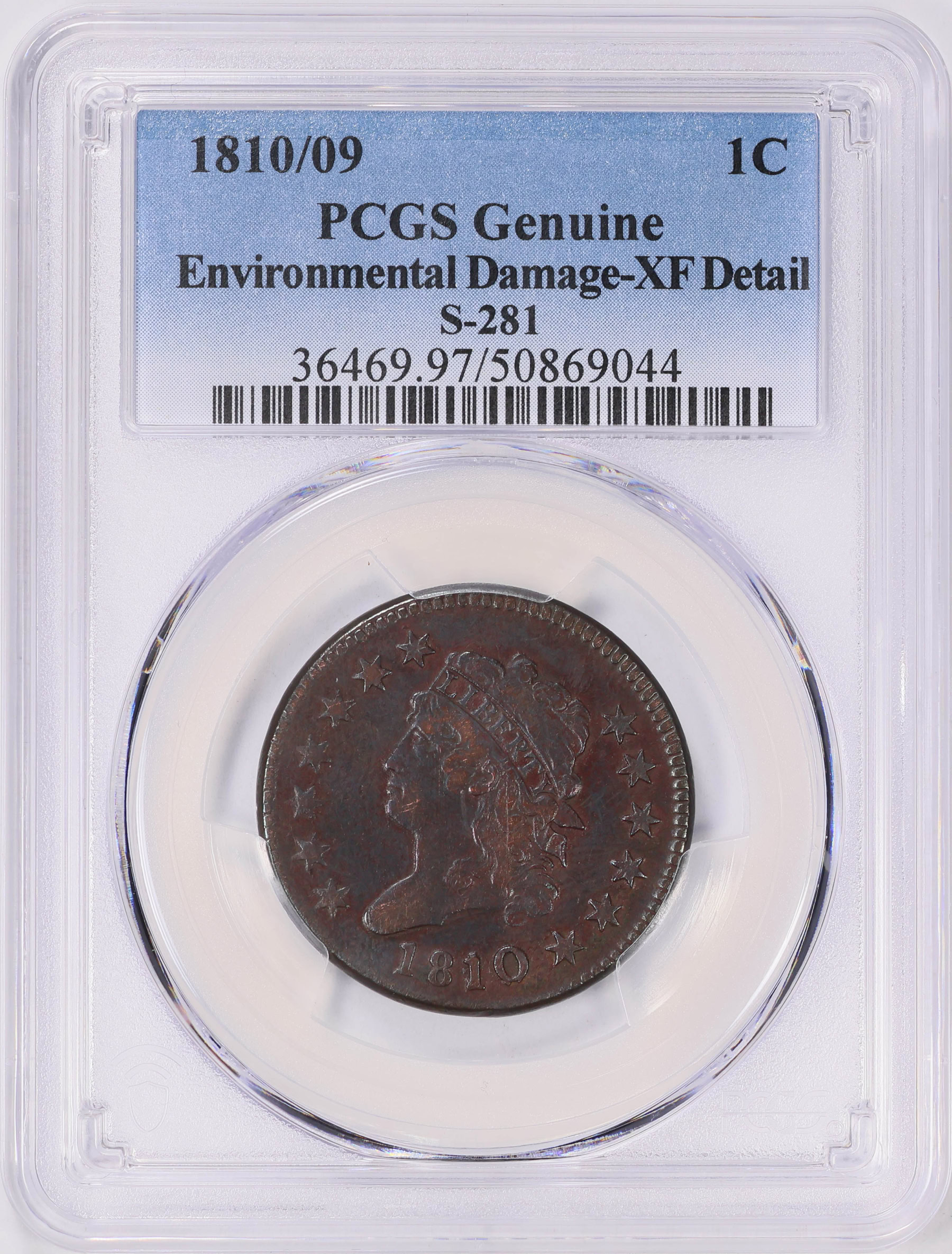 1810/09 Classic Cent Sheldon 281 PCGS Genuine XF Details (Item 1726876 ...