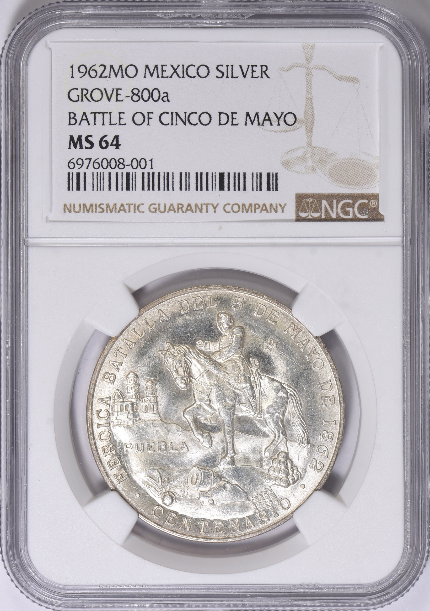 Mexico 1962-Mo Silver 31mm Battle of Cinco de Mayo Medal NGC MS-64 ...