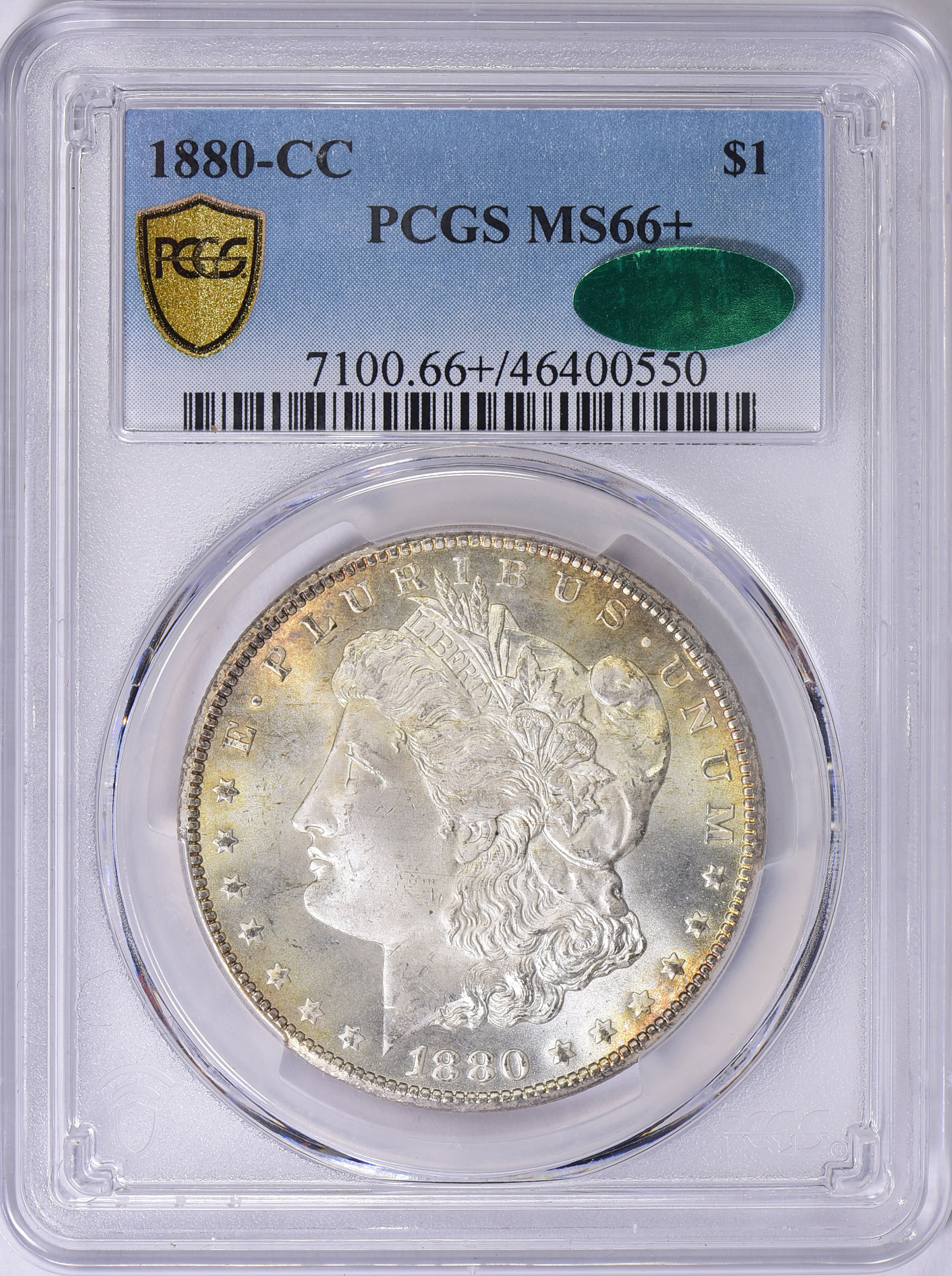 1880-CC Morgan Silver Dollar PCGS MS-66+ (CAC Green) (Item 1726978) | GreatCollections Coin Auctions