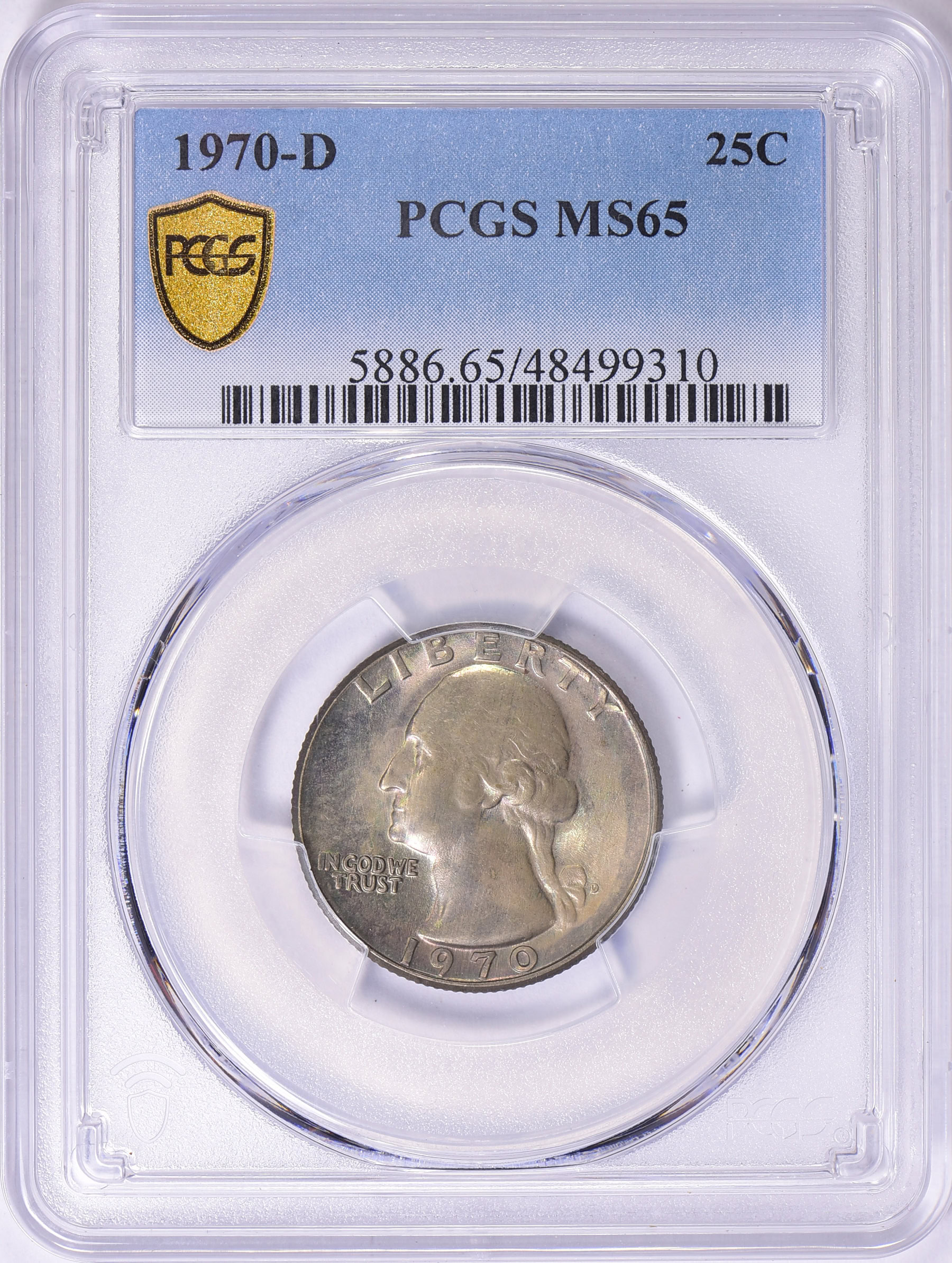 1970-D Washington Quarter PCGS MS-65 (Toned) (Item 1727074) | GreatCollections Coin Auctions