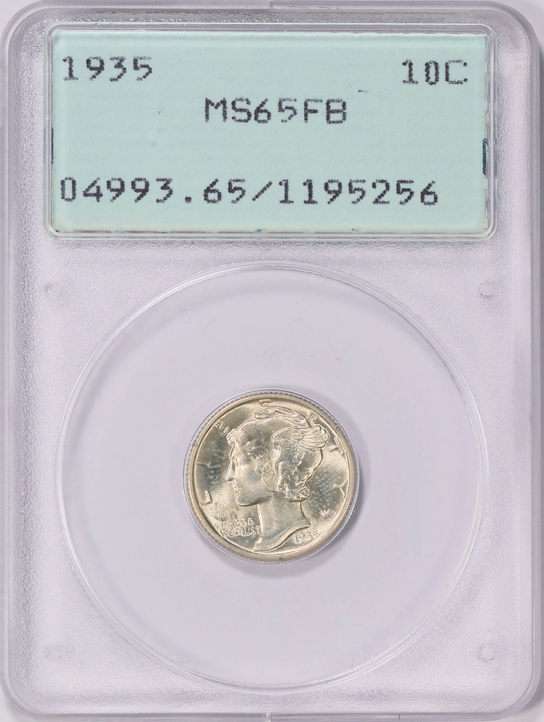 1935 Mercury Dime PCGS MS-65 FB OGH (1st Gen) (Item 1727115) | GreatCollections Coin Auctions
