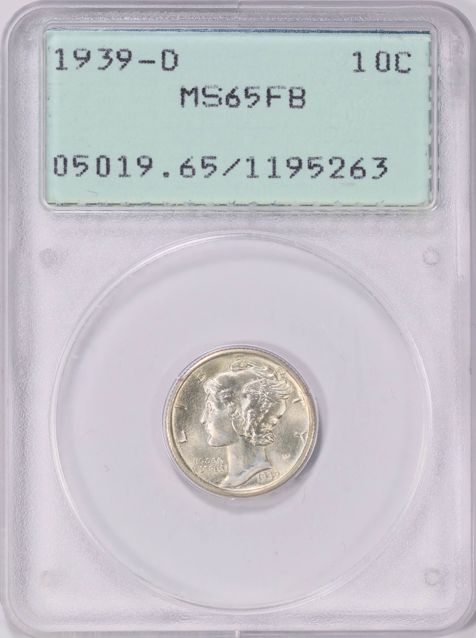 1939-D Mercury Dime PCGS MS-65 FB OGH (1st Gen) (Item 1727116) | GreatCollections Coin Auctions
