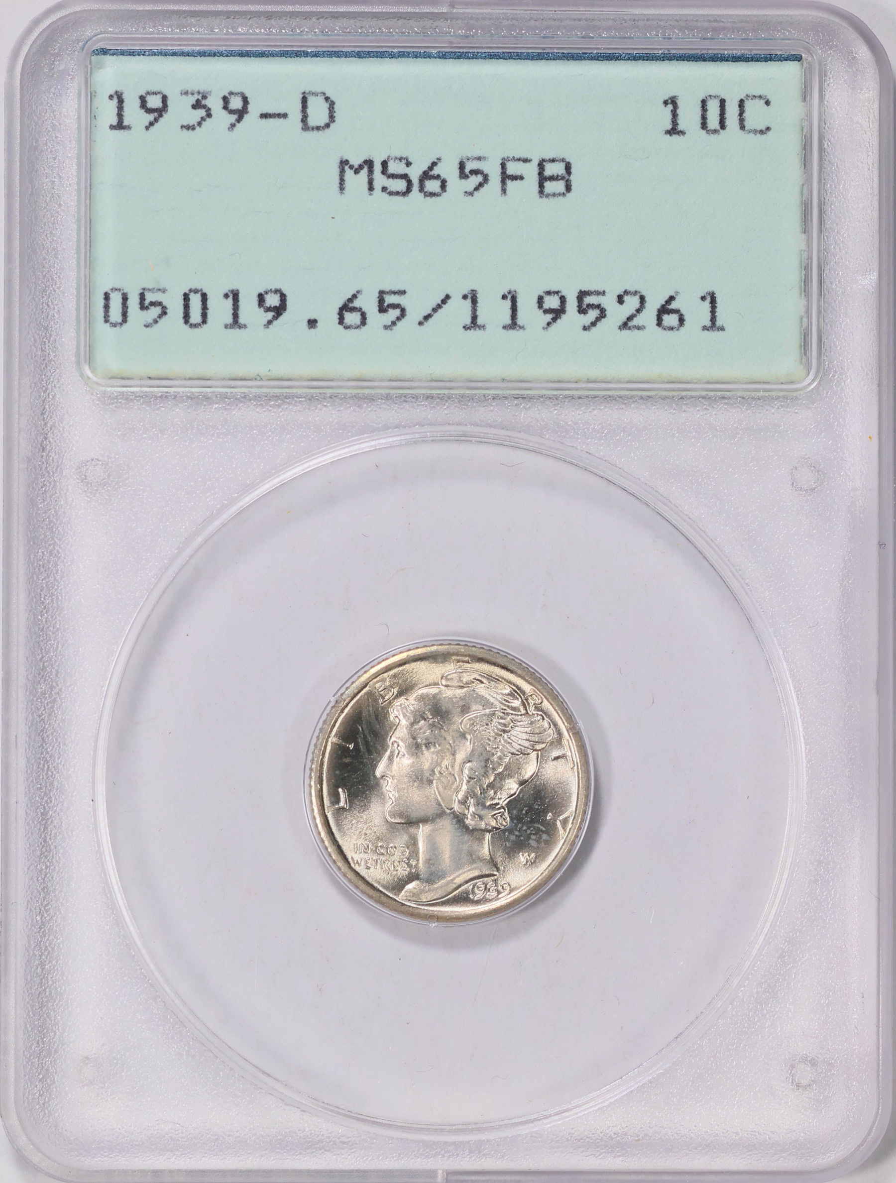 1939-D Mercury Dime PCGS MS-65 FB OGH (1st Gen) (Item 1727117) | GreatCollections Coin Auctions