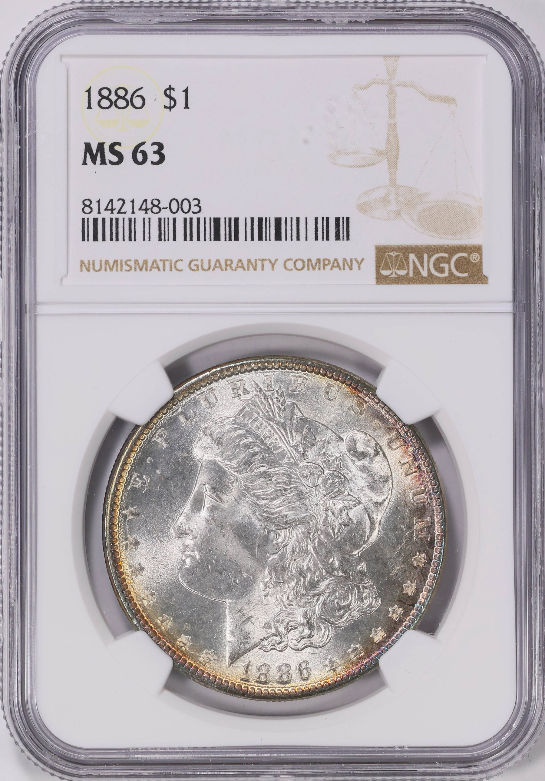 1886 Morgan Silver Dollar NGC MS-63 (Toned) (Item 1727143) | GreatCollections Coin Auctions