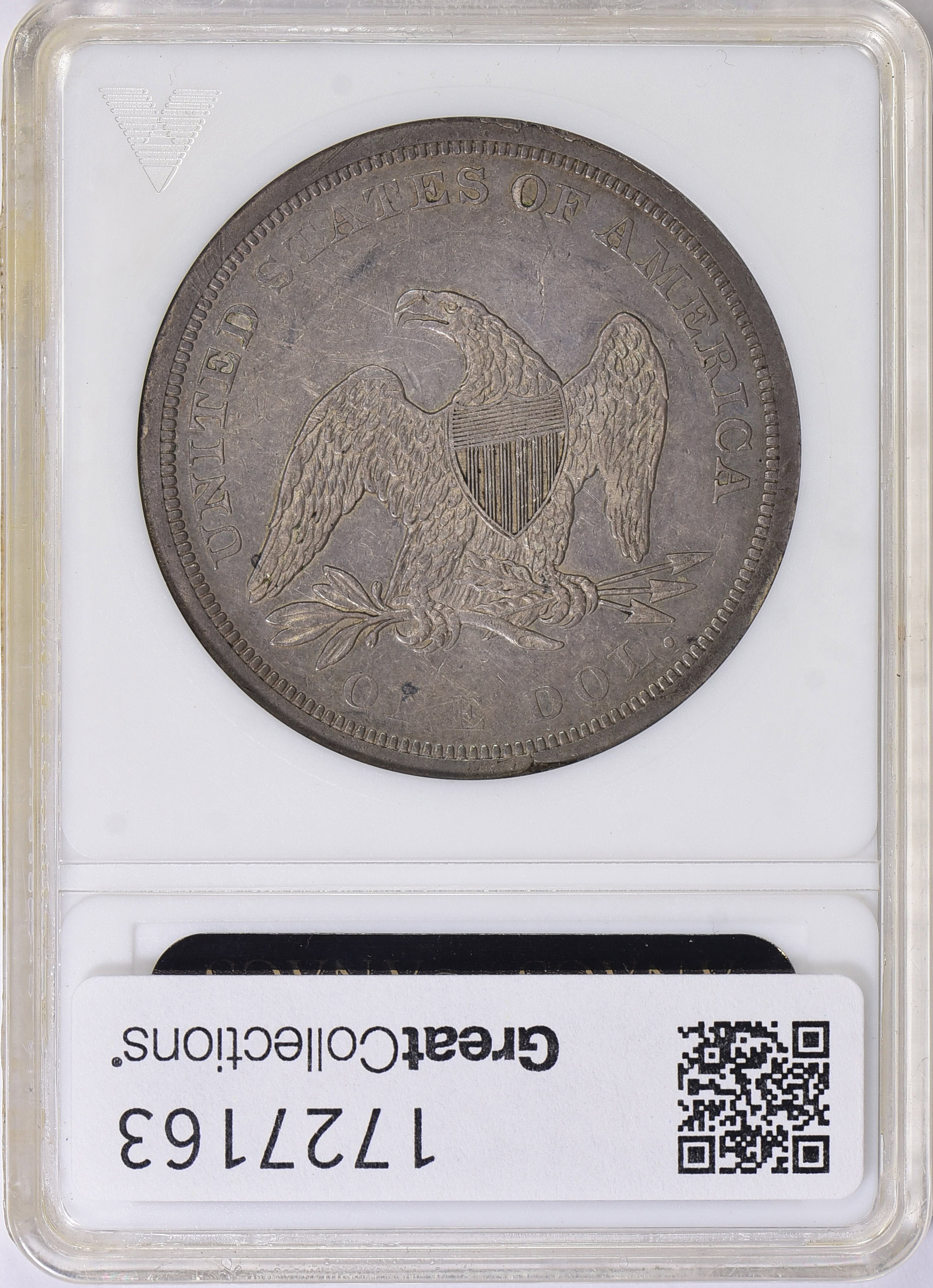 1843 Seated Liberty Silver Dollar ANACS AU-50 OH (Toned) (Item 1727163 ...