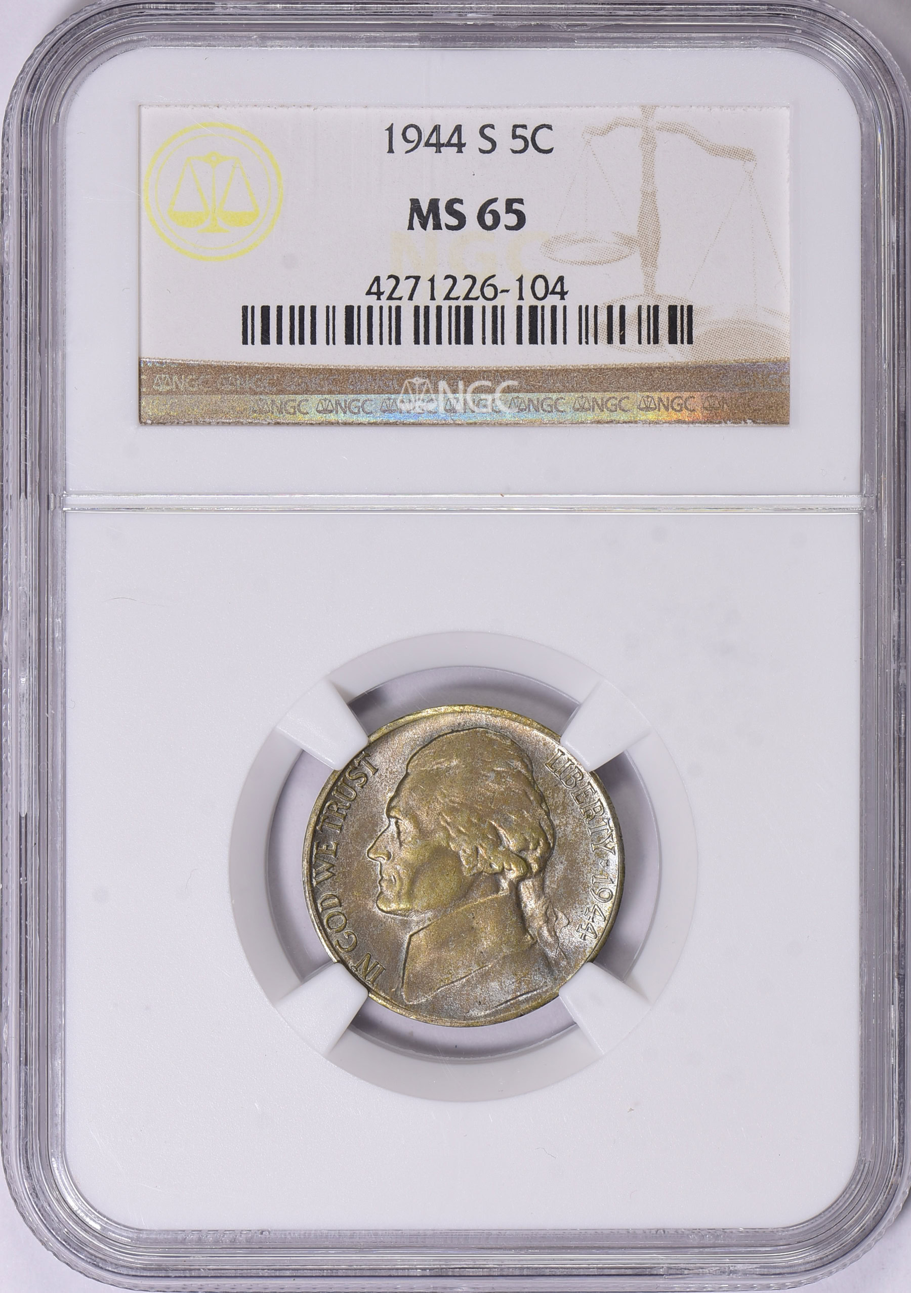 1944-S Jefferson Nickel NGC MS-65 (Item 1727212) | GreatCollections Coin Auctions