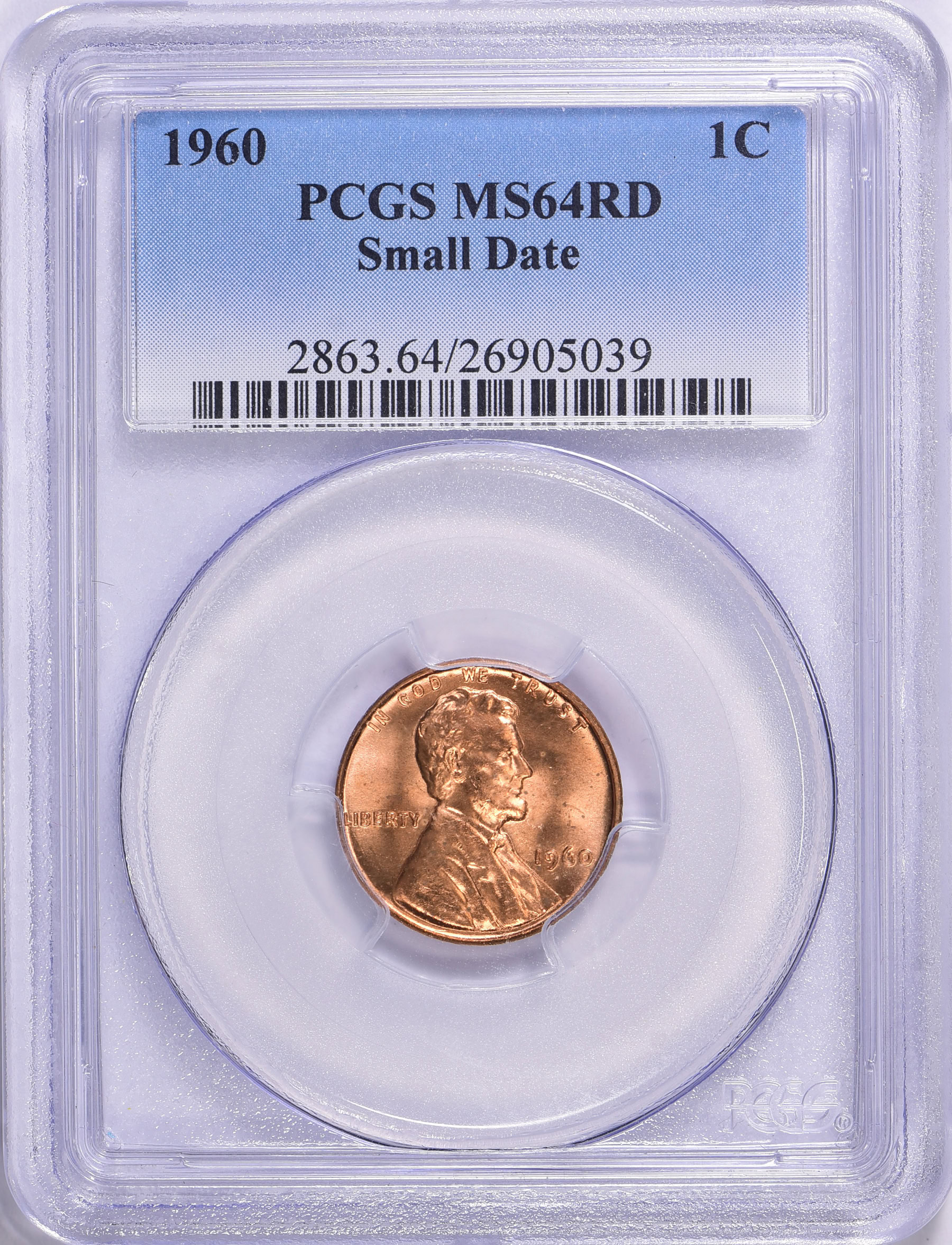 1960 Lincoln Cent Small Date PCGS MS-64 RD (Item 1727227 ...