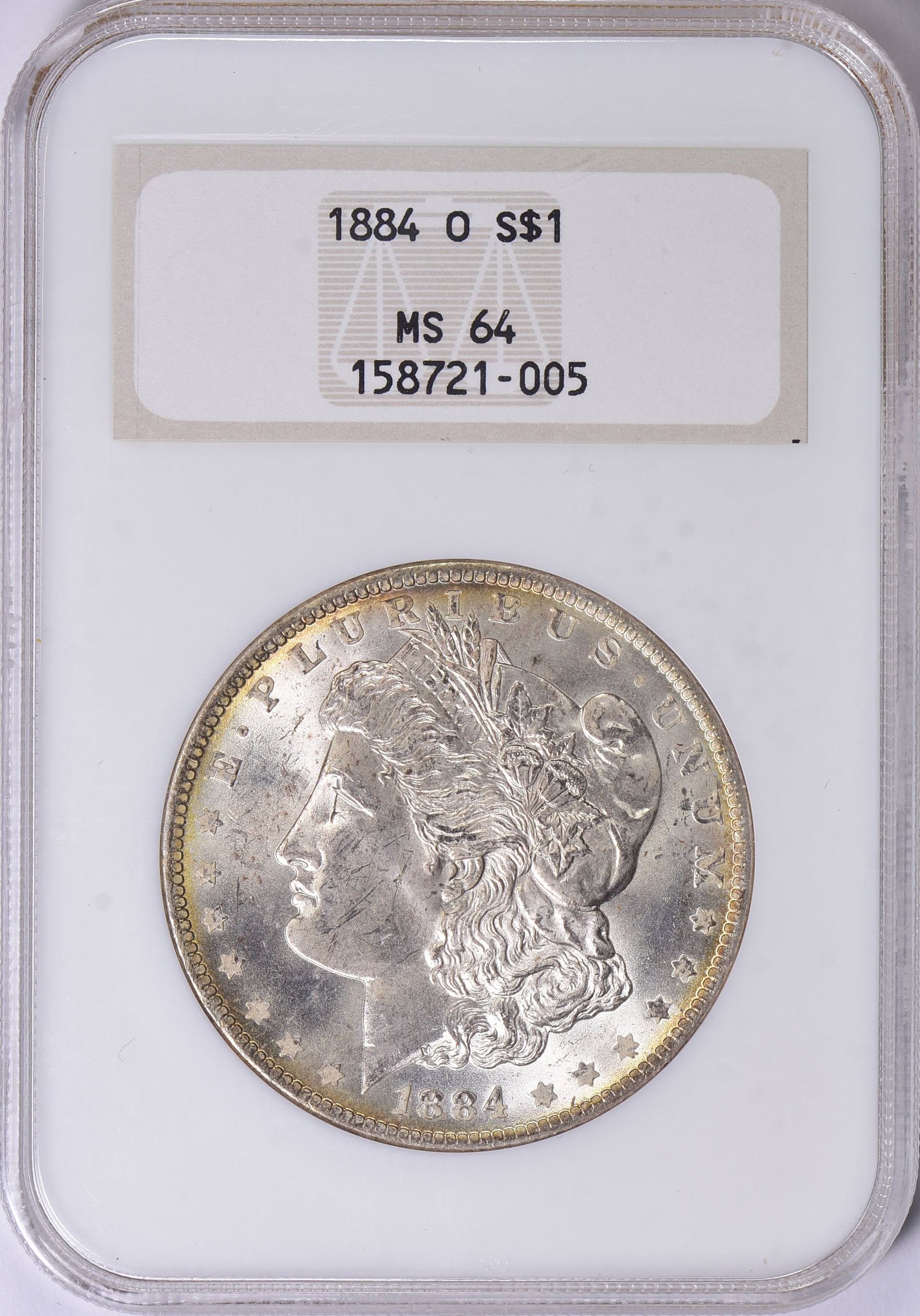 1884-O Morgan Silver Dollar NGC MS-64 OH (Toned) (Item 1727379) | GreatCollections Coin Auctions