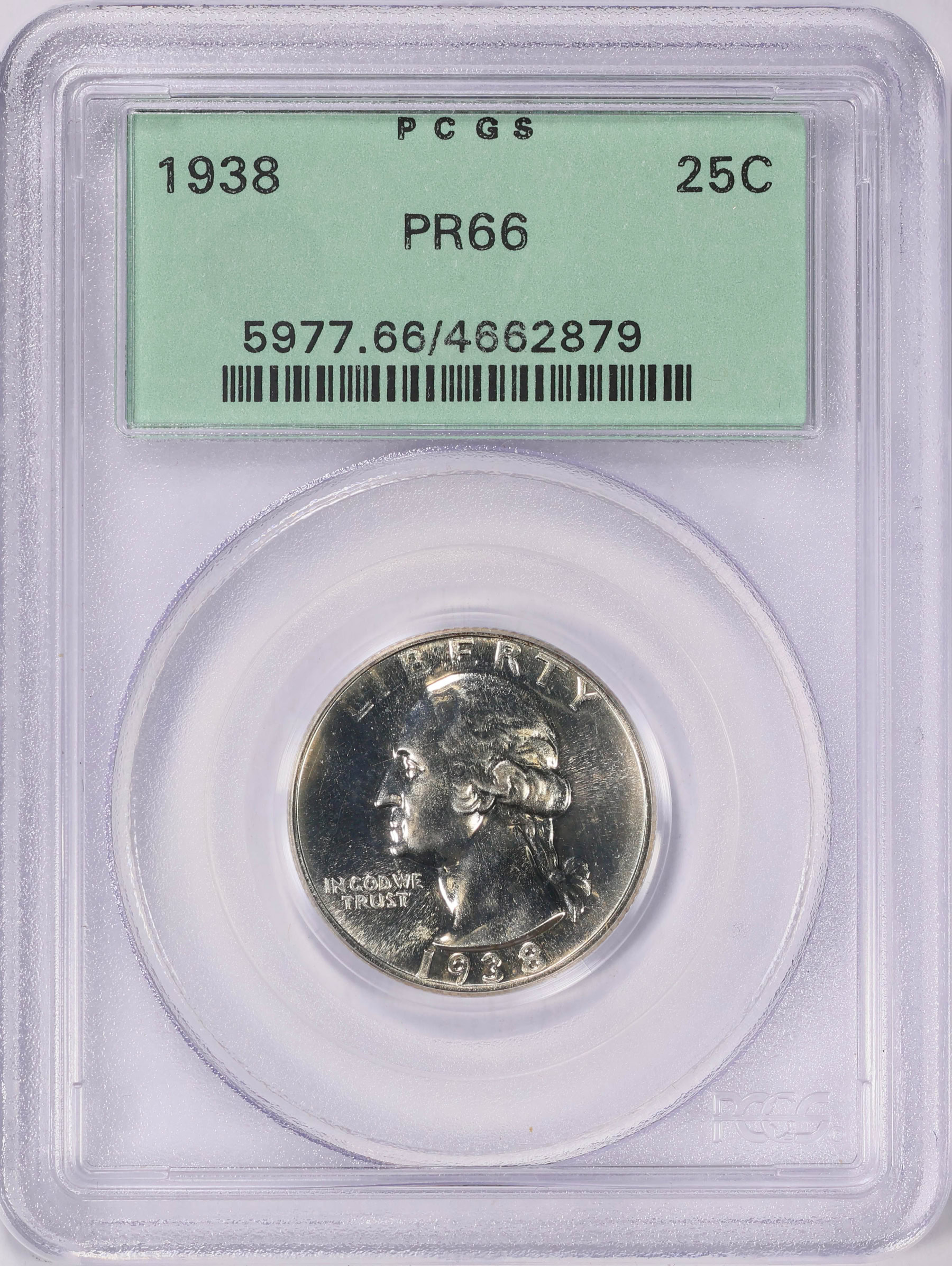 1938 Washington Quarter PCGS Proof-66 OGH (Item 1727391) | GreatCollections Coin Auctions