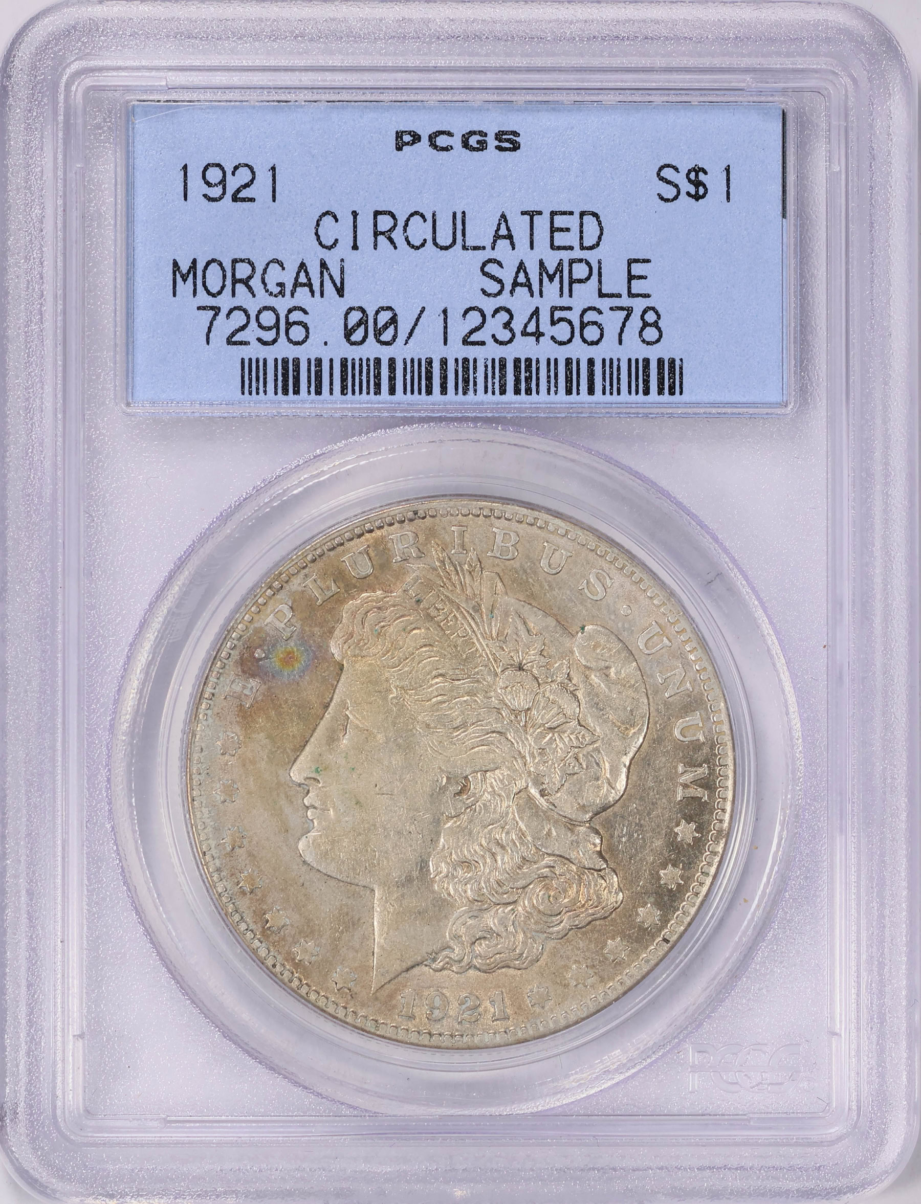 1921 Morgan Silver Dollar PCGS Circulated OGH (Sample Slab) (Item ...